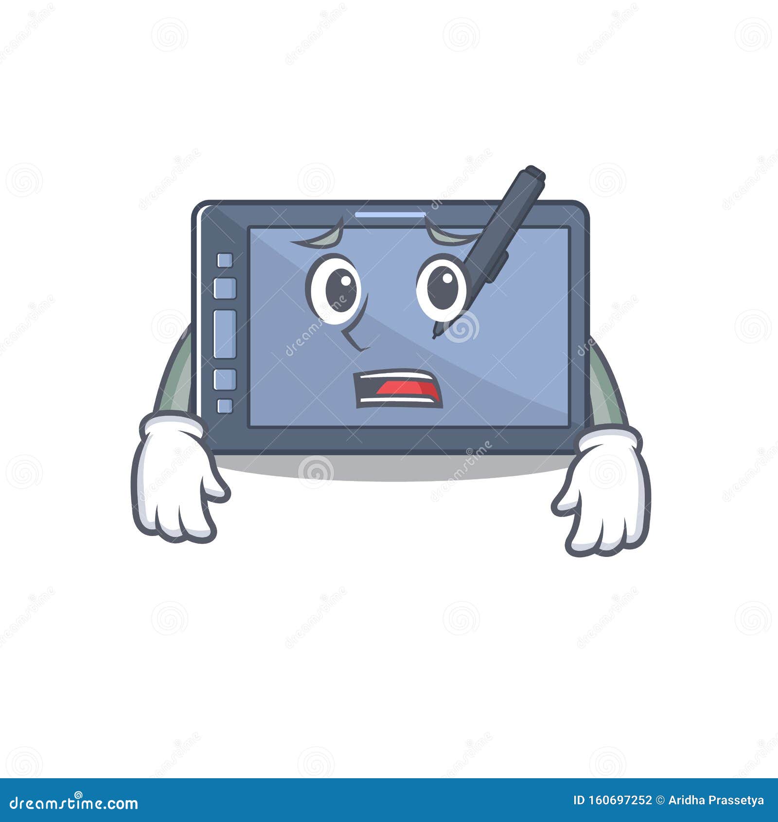 Afraid Graphic Tablet Isolated in the Cartoon Stock Vector ...