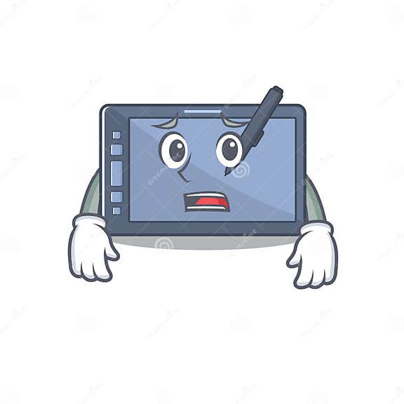 Afraid Graphic Tablet Isolated in the Cartoon Stock Vector ...