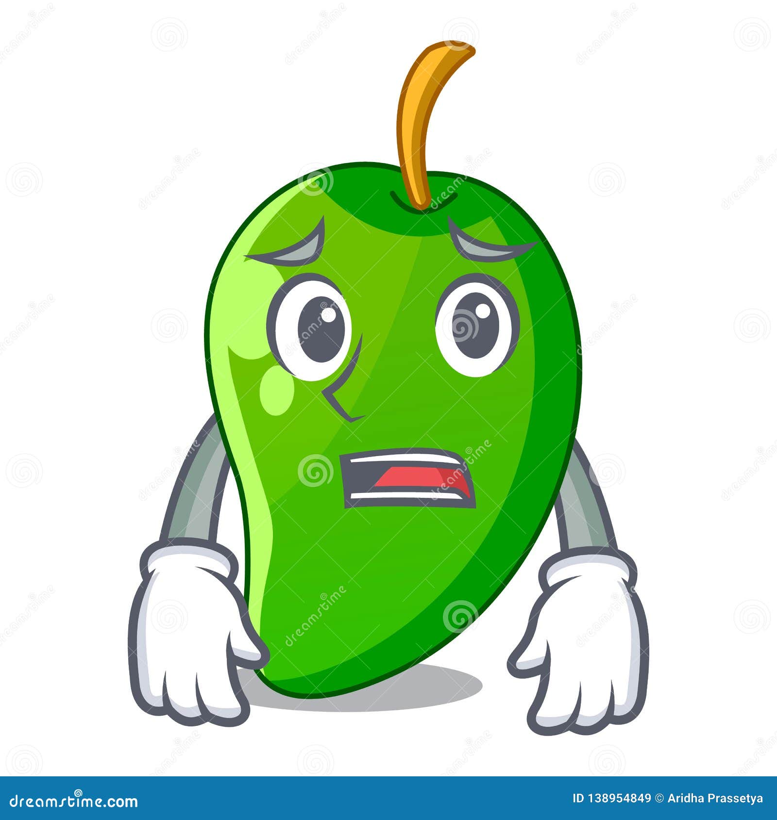 Scared Mango Cartoon. Colored Sketch Vector Illustration ...