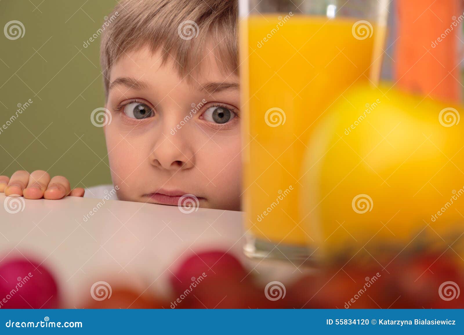 Afraid of healthy food stock photo. Image of health, hungry - 55834120