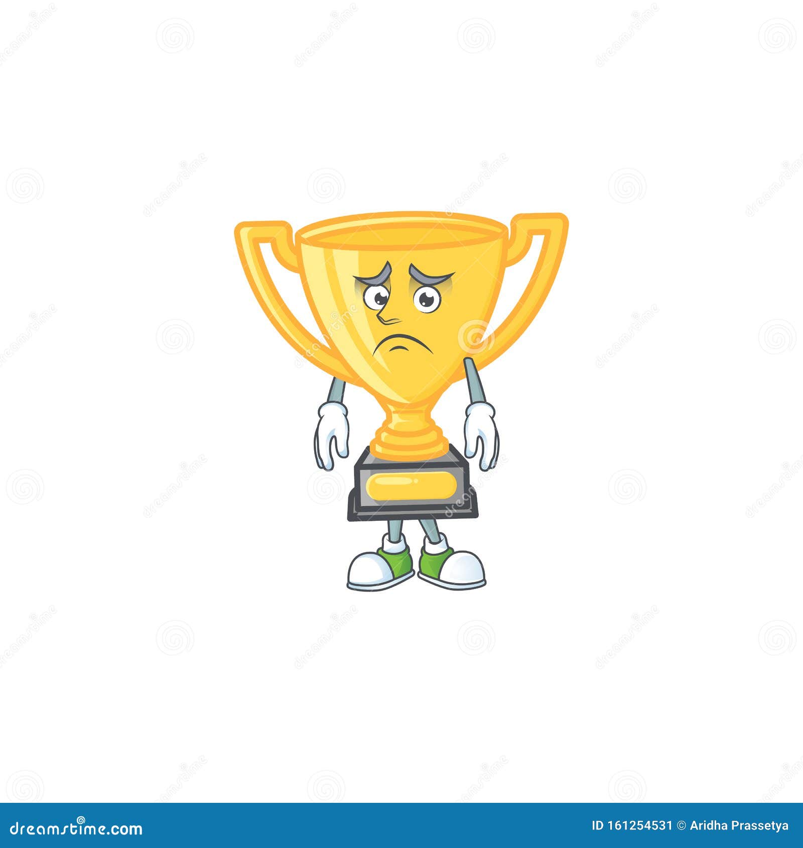 Afraid Icon Character Gold Trophy with Mascot Stock Vector ...