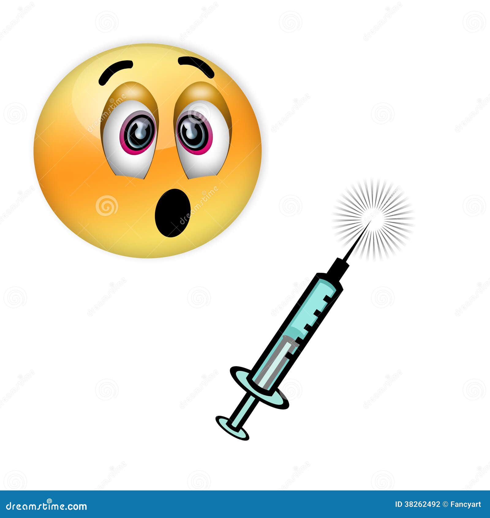 Afraid of injection stock illustration. Illustration of clumsy - 38262492