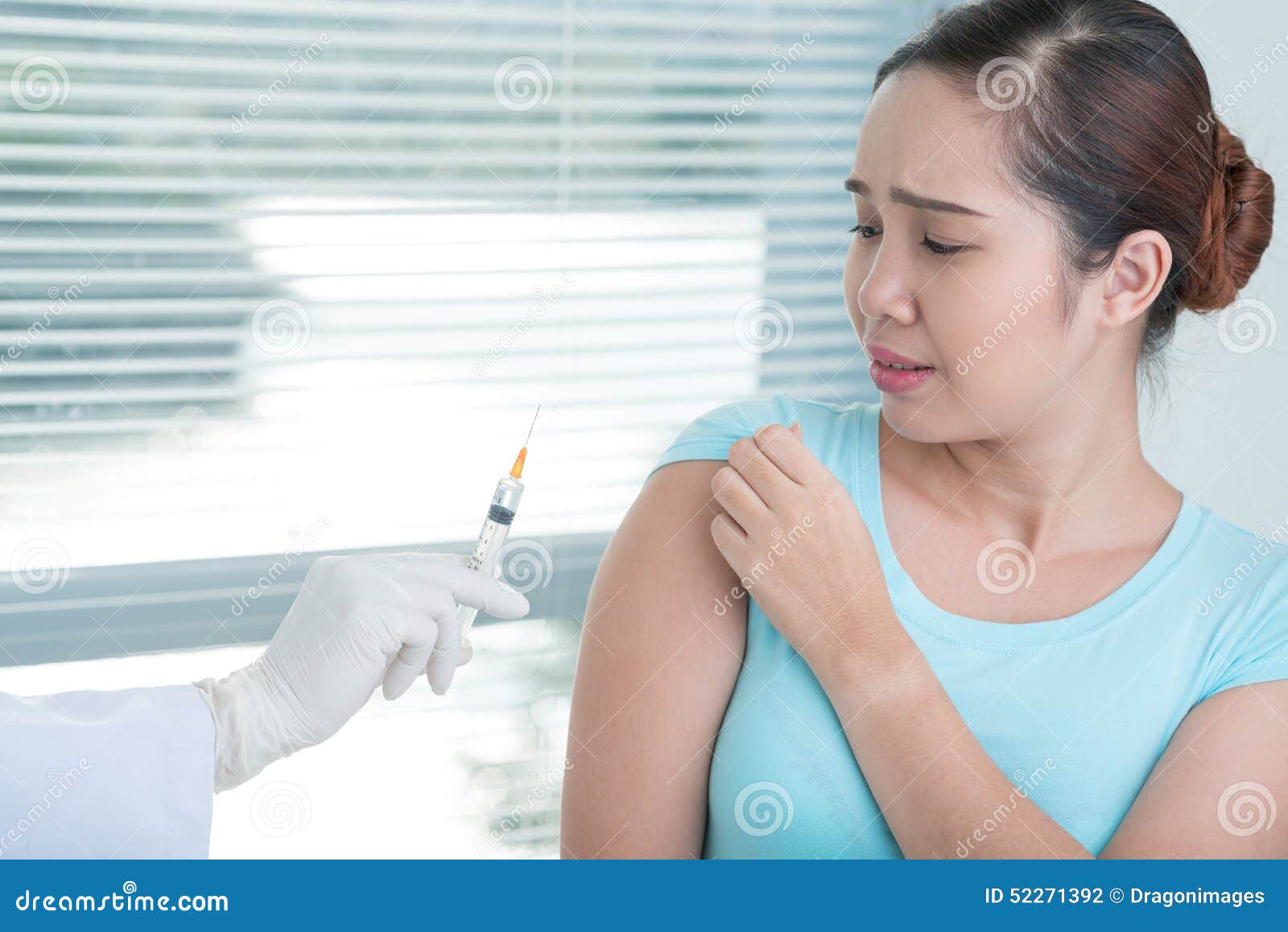 Afraid of injection stock photo. Image of immunization - 52271392