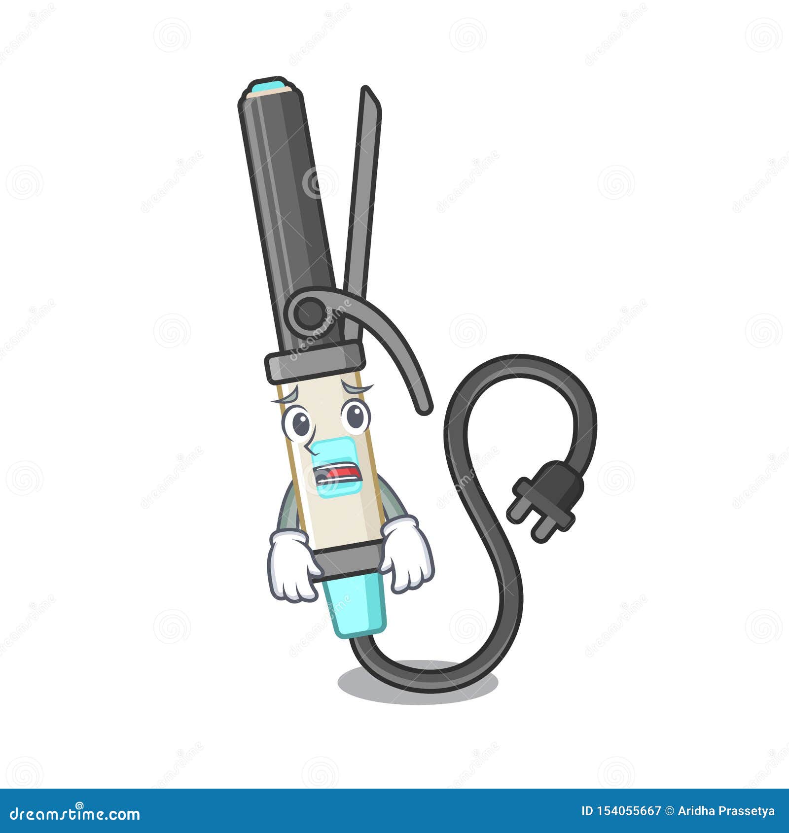 Afraid Iron Curling in the Cartoon Shape Stock Vector - Illustration of ...