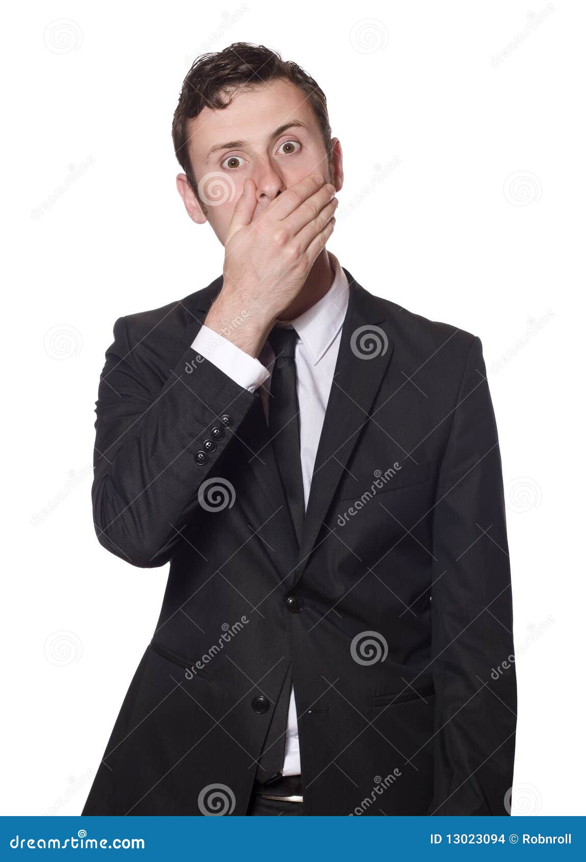 Afraid looking businessman stock photo. Image of background - 13023094