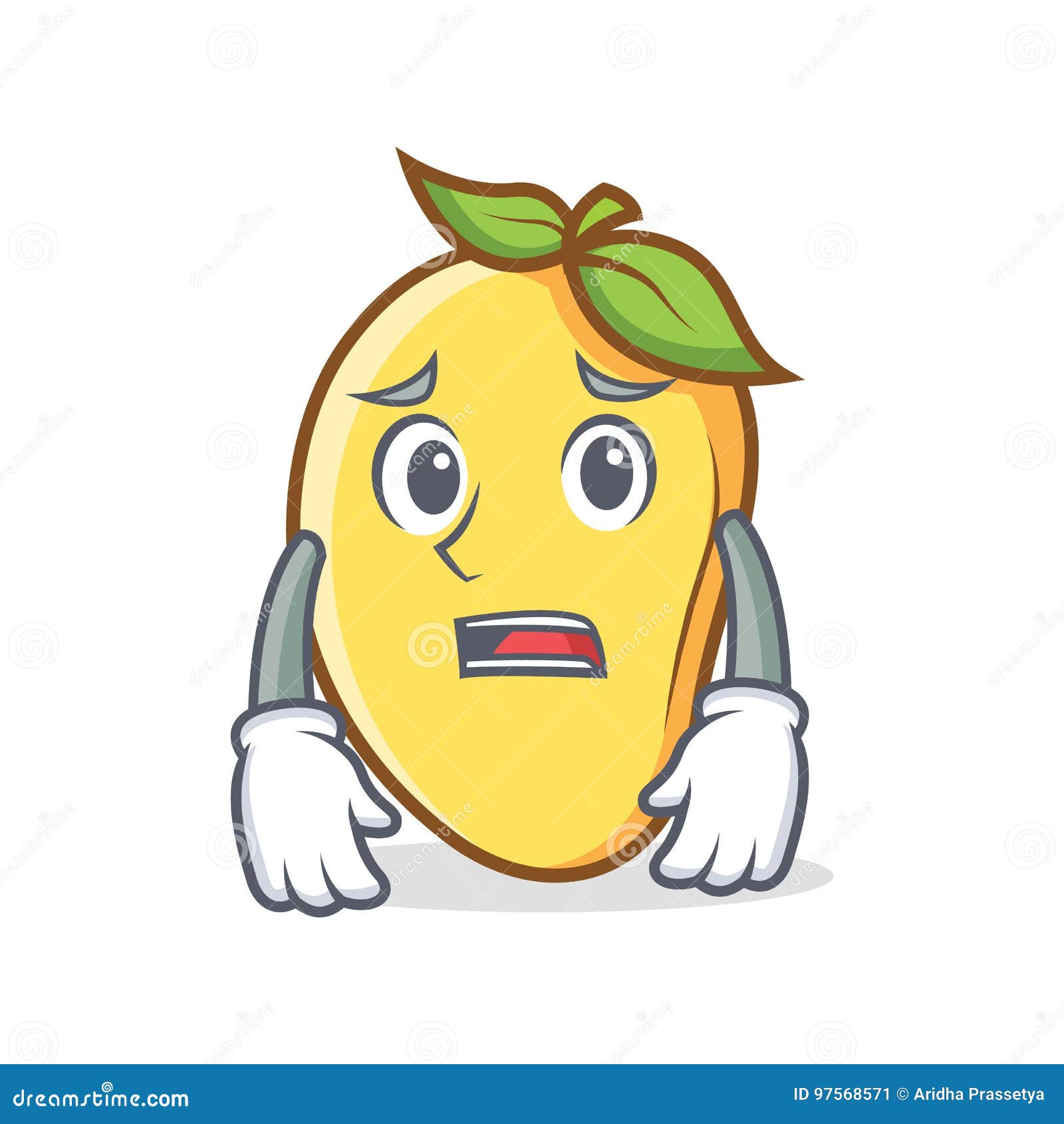 Afraid Mango Character Cartoon Mascot Stock Vector - Illustration of ...