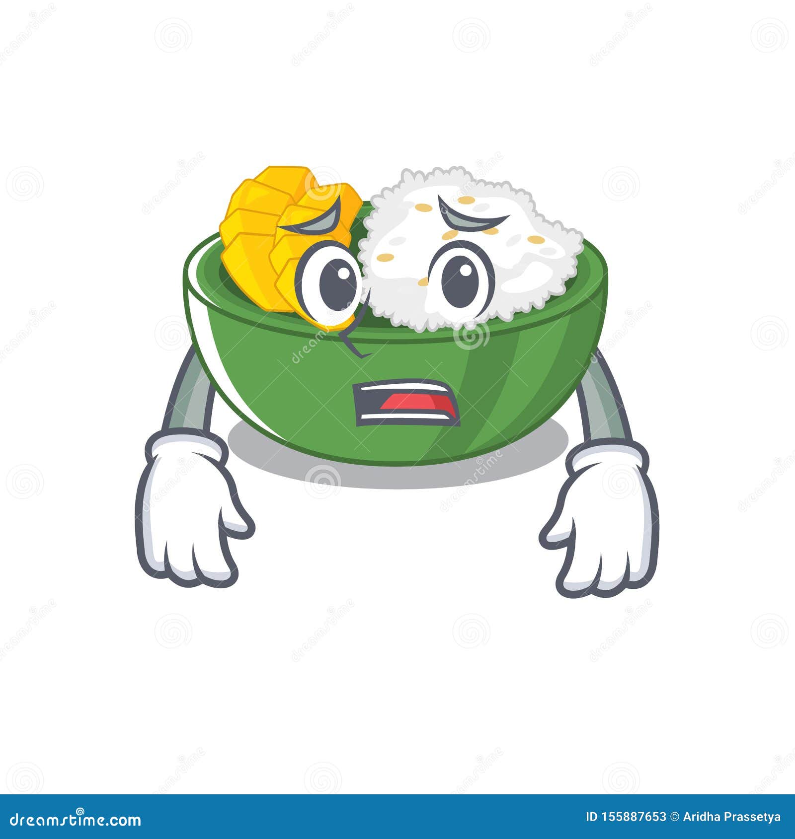 Afraid Mango Sticky Rice in the Cartoon Stock Vector - Illustration of ...