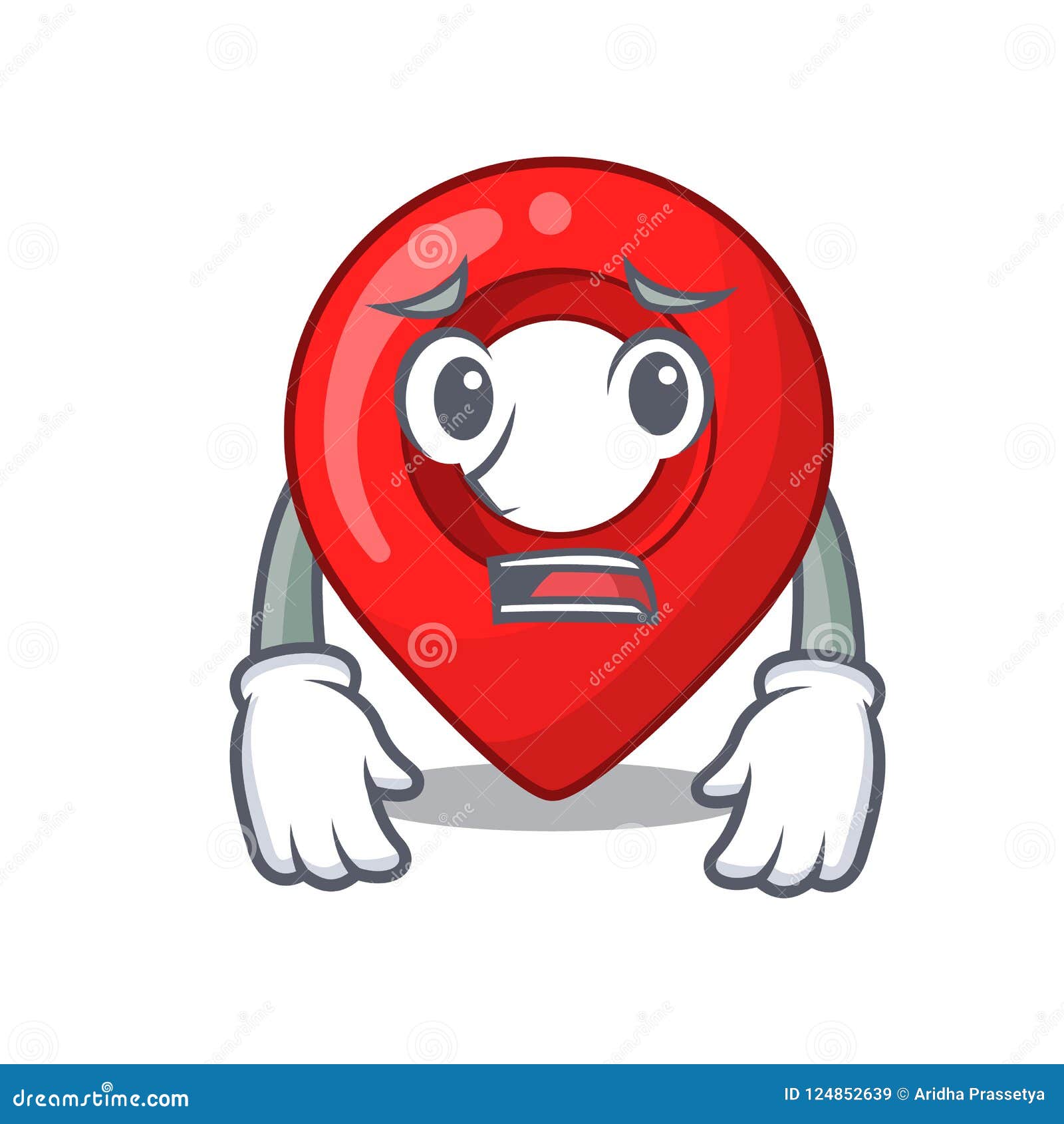 Afraid Map Pointer Navigation Pin Mascot Cartoon Stock Vector ...