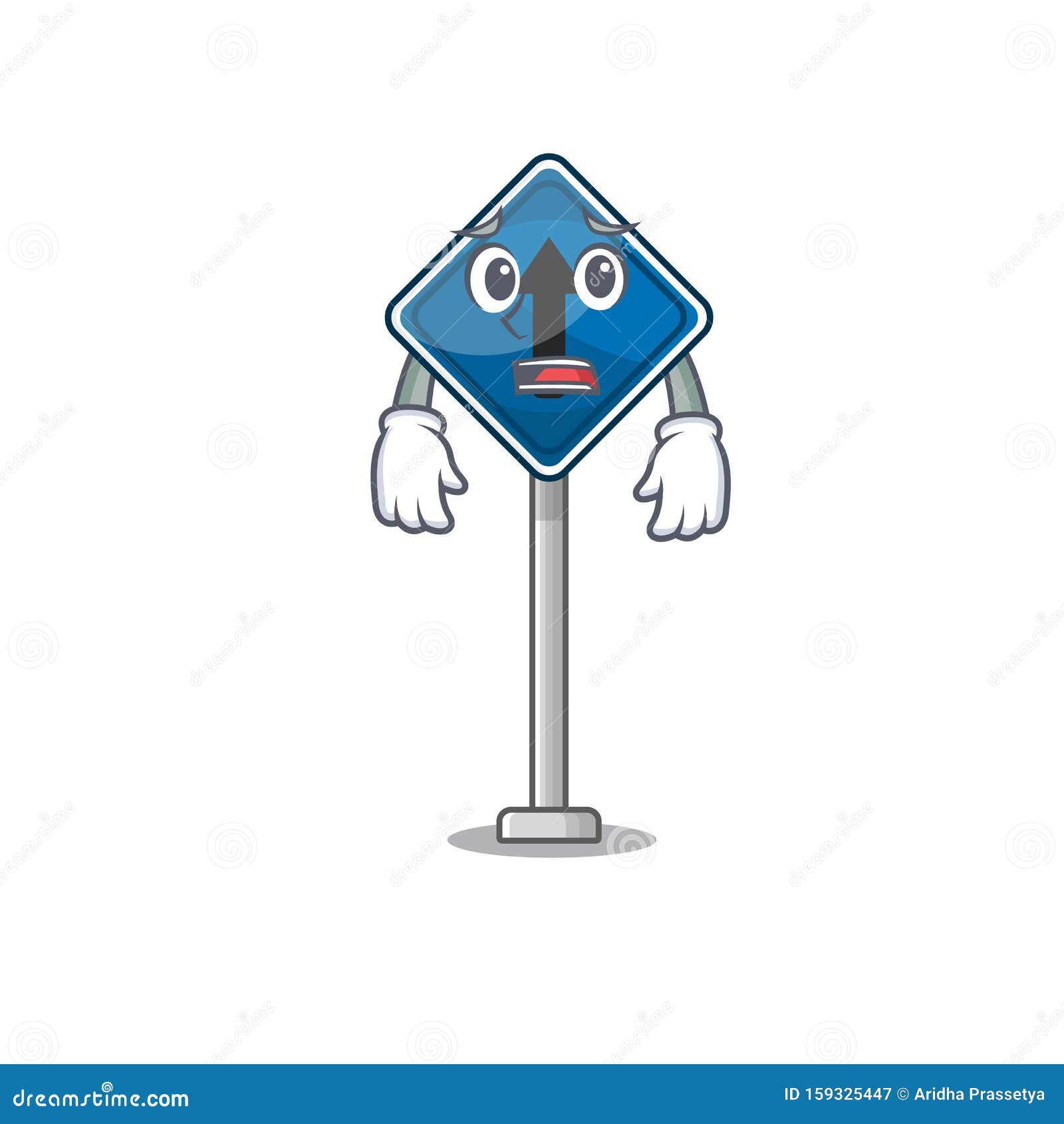 Afraid Miniature Mascot on Shape Straight Ahead Stock Vector ...