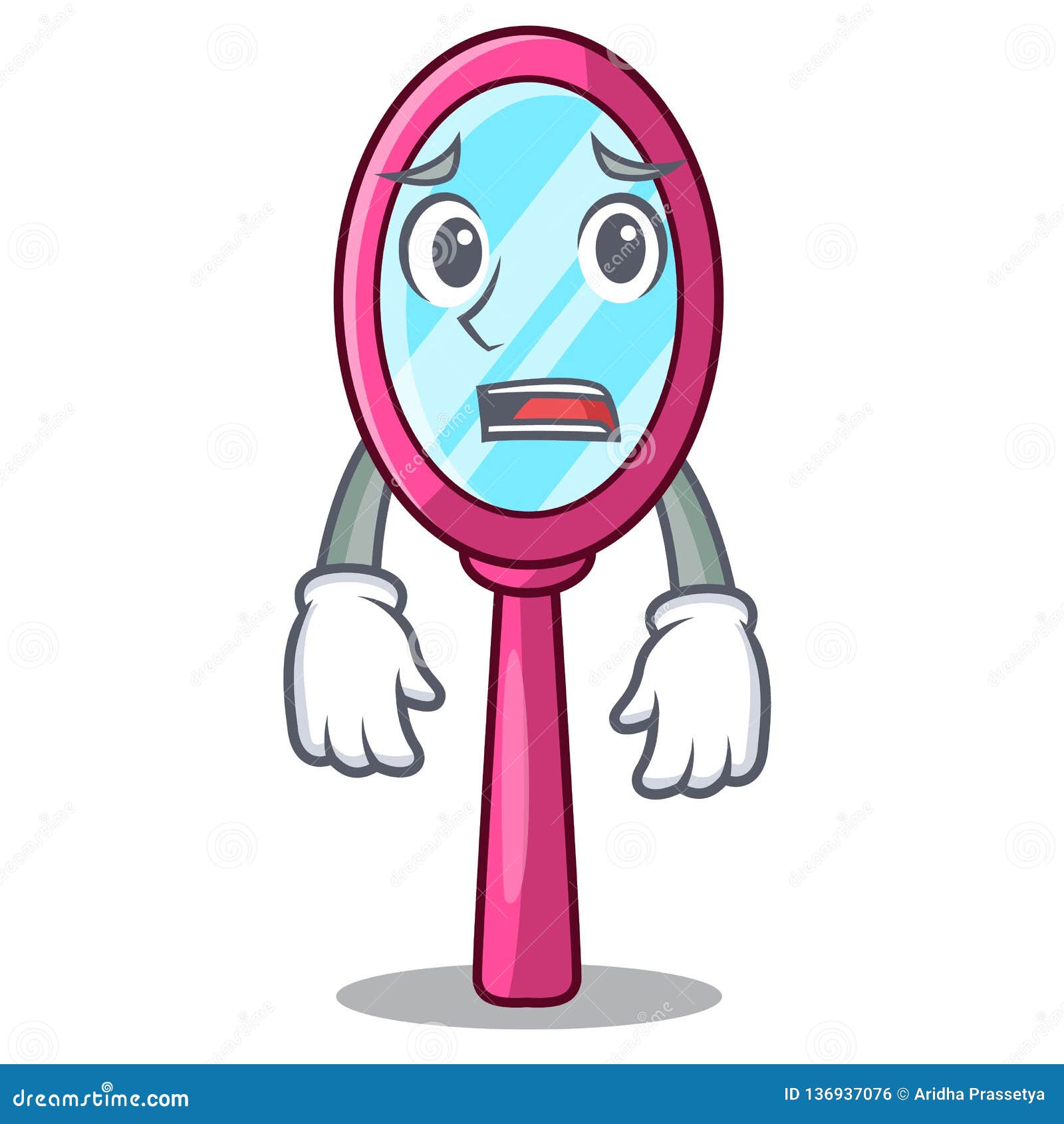 Afraid Mirror on the Character Dressing Table Stock Vector ...