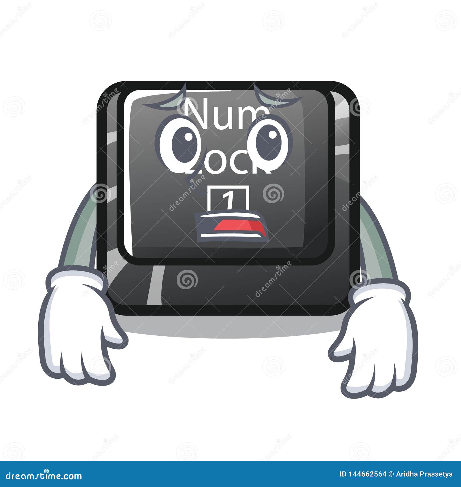 Afraid Num Lock Installed on Cartoon Computer Stock Vector ...