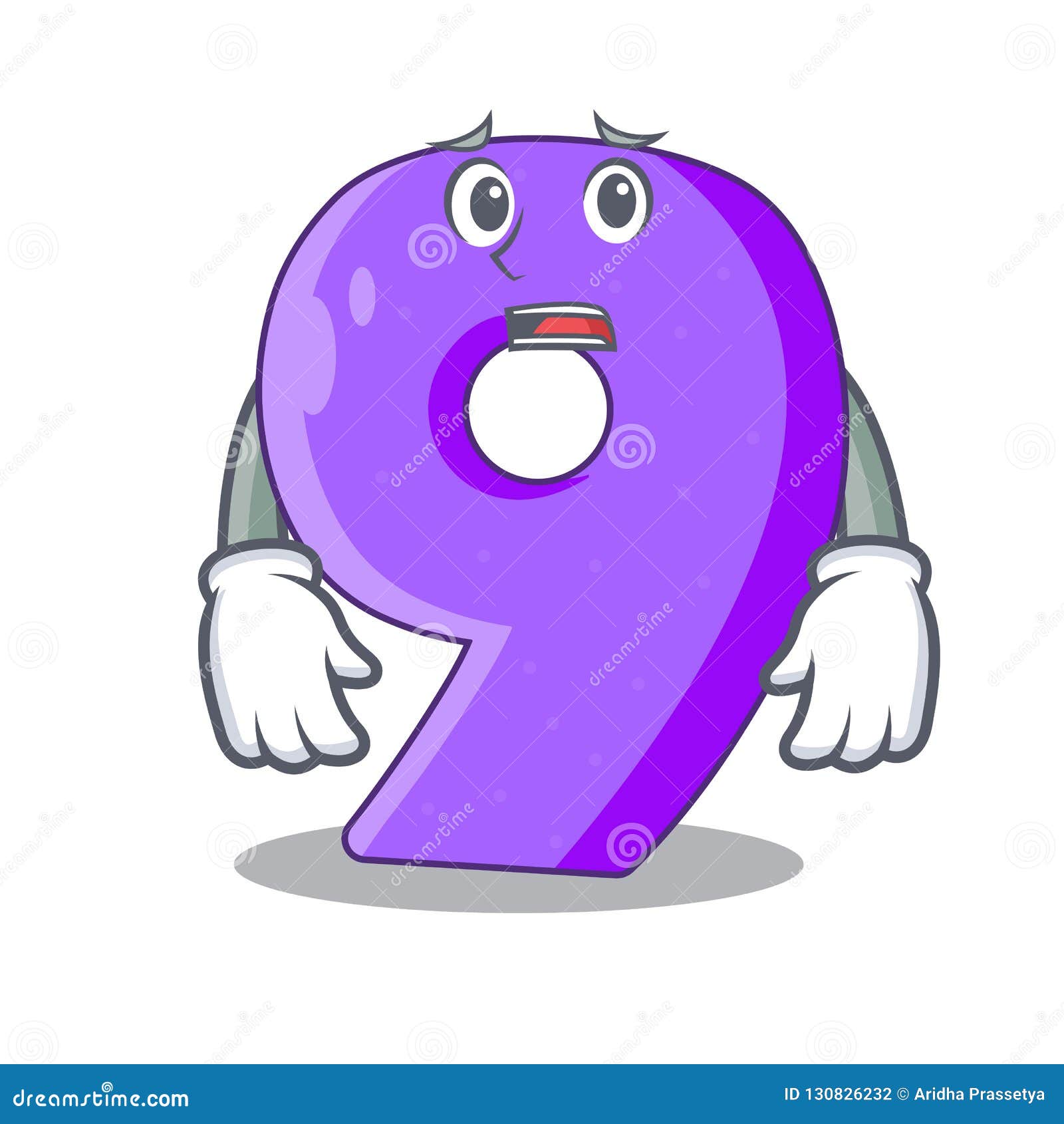 Afraid Number Nine Balloon Font Shaped Charcter Stock Vector ...