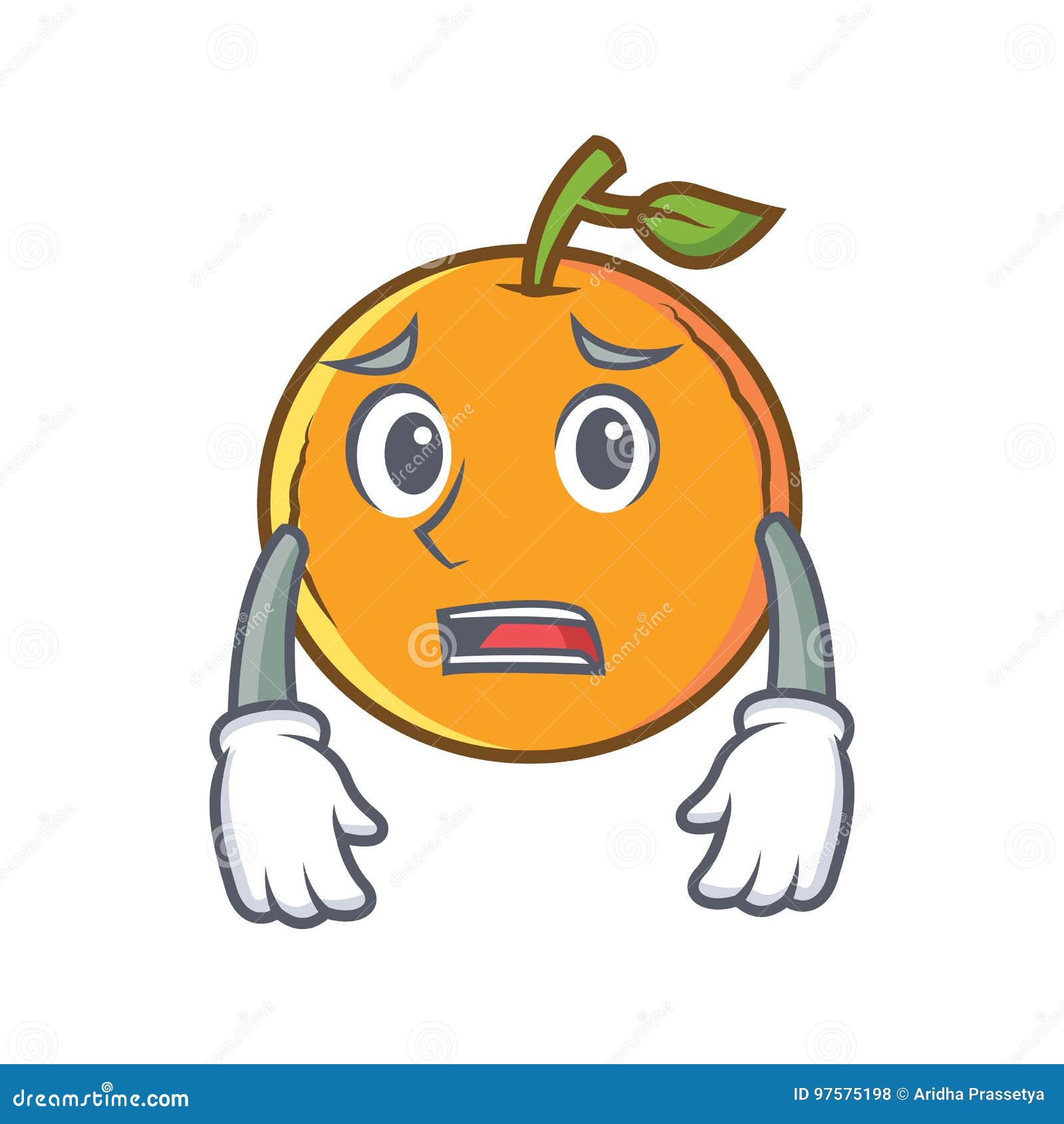 Afraid Orange Fruit Cartoon Character Stock Vector - Illustration of ...