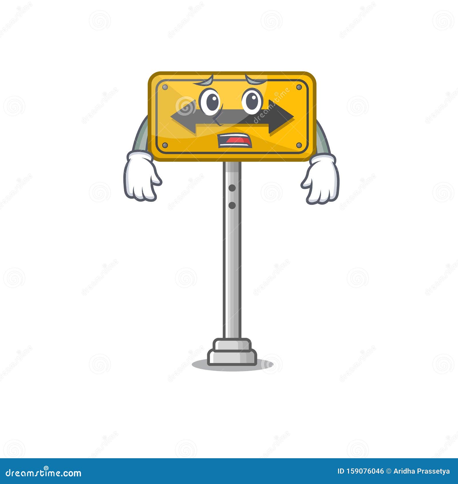 Afraid Pass On Either Side The Cartoon Stock Vector Illustration Of Isolated Nervous 159076046