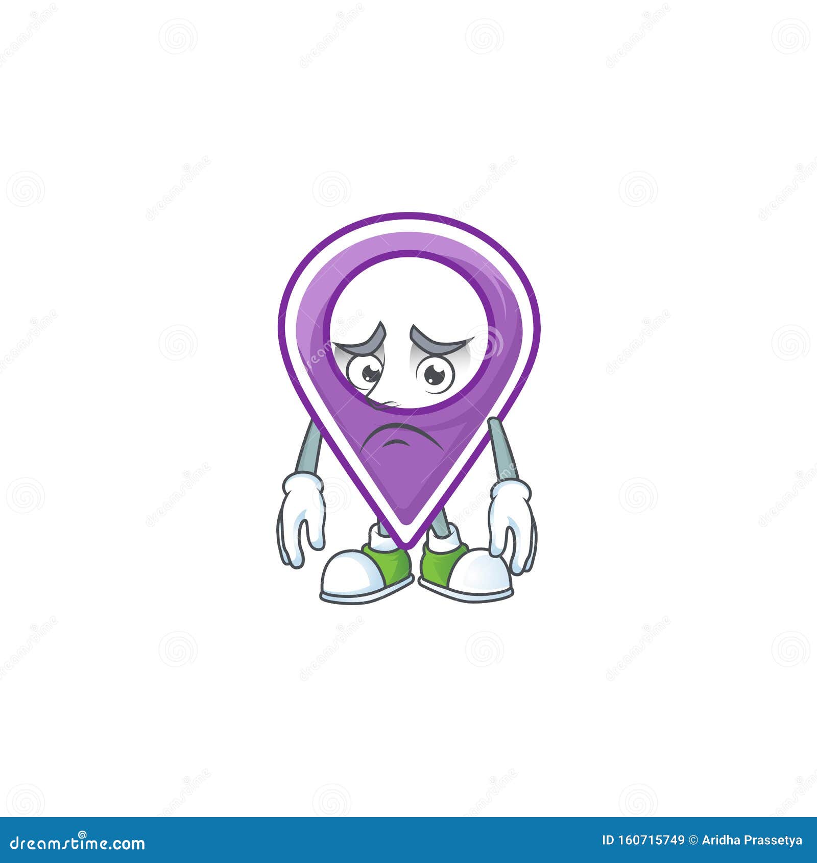 Afraid Pin Location Cartoon Character with Mascot Stock Vector ...