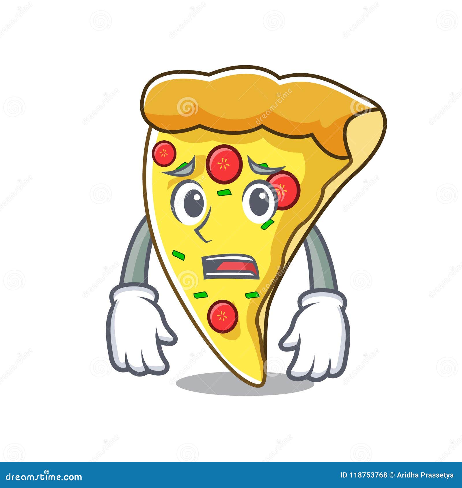 Scared Pizza Cartoon Stock Illustration | CartoonDealer.com #43528807