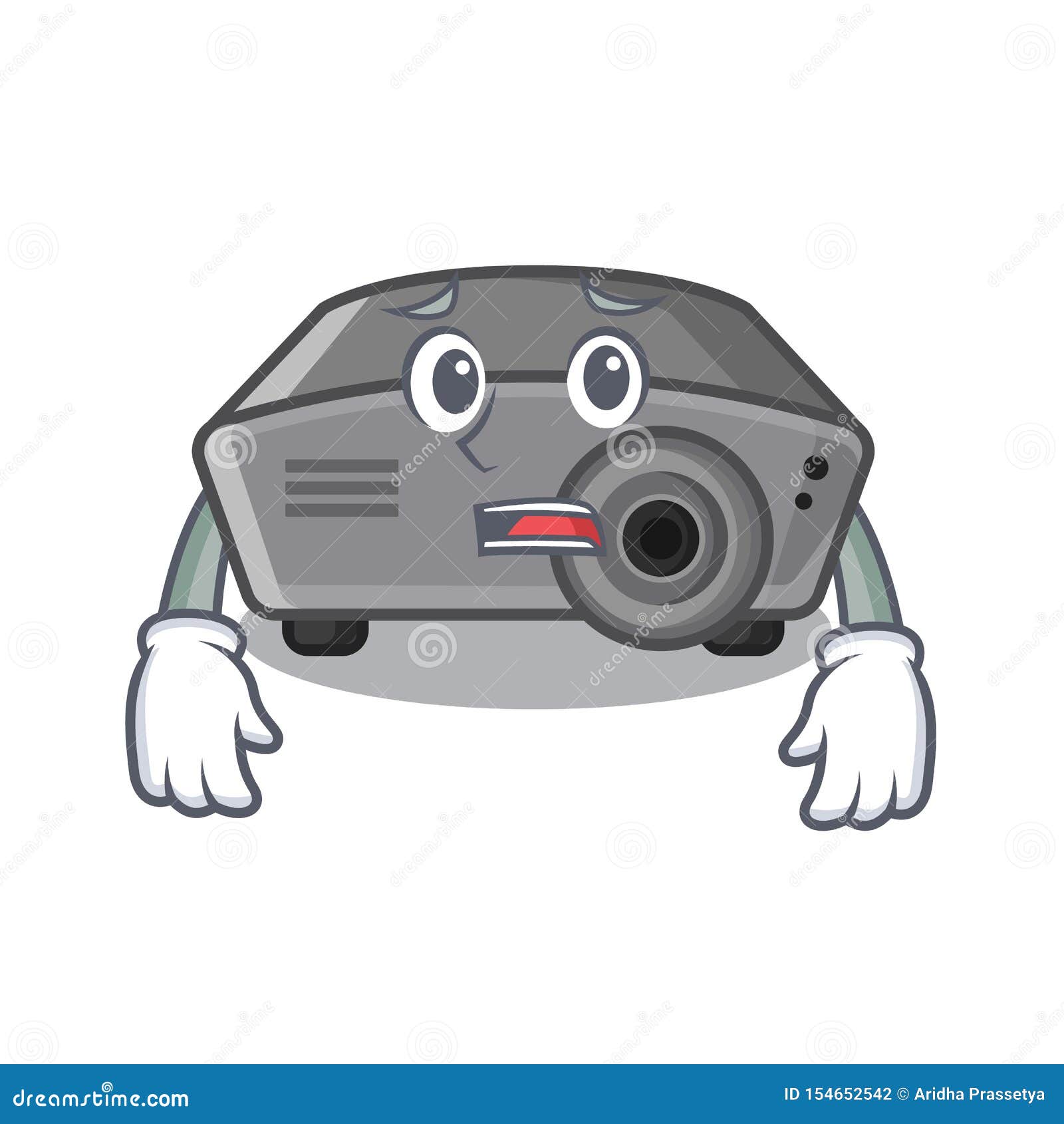 Afraid Projector in the a Cartoon Shape Stock Vector - Illustration of ...