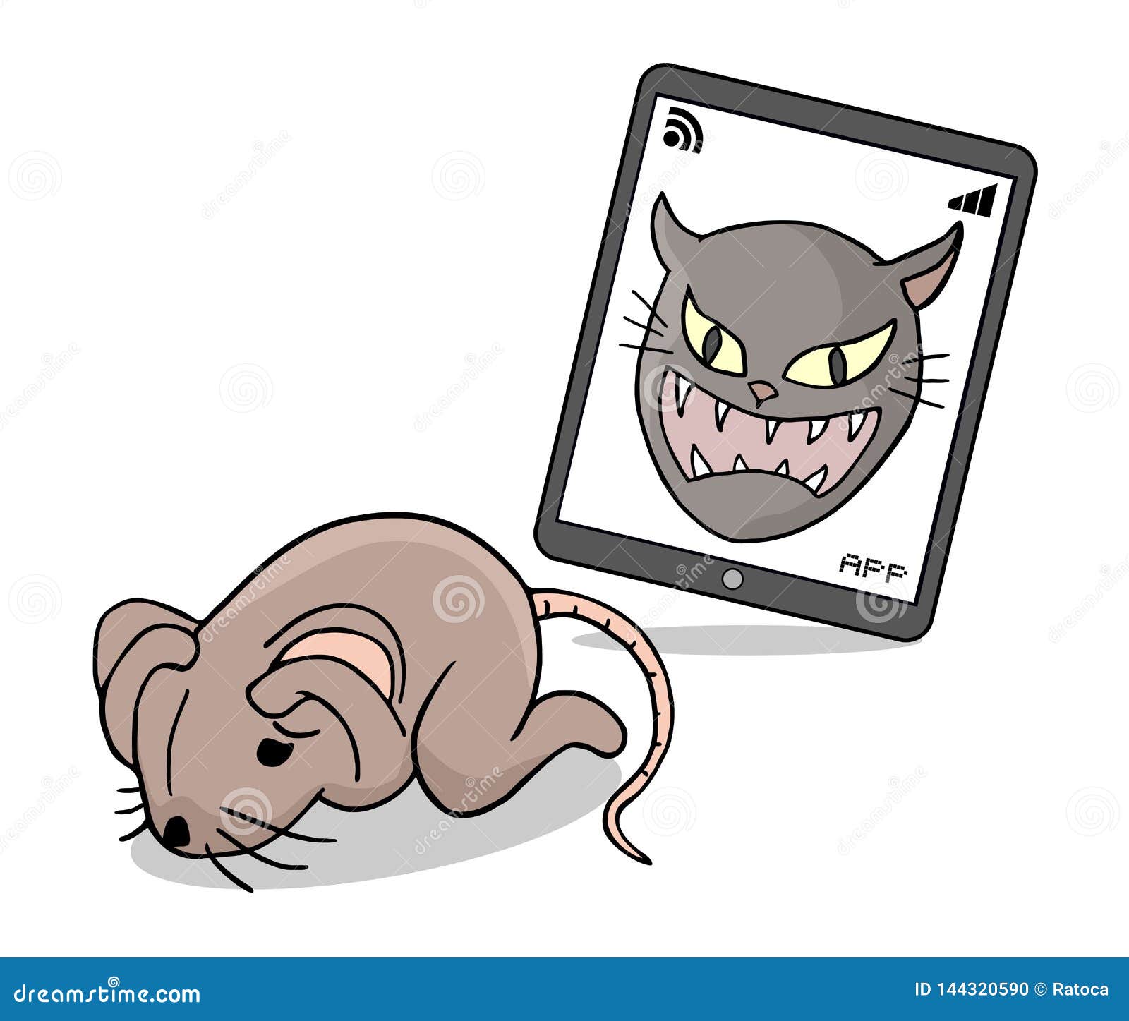Afraid rat illustration stock vector. Illustration of frightened ...