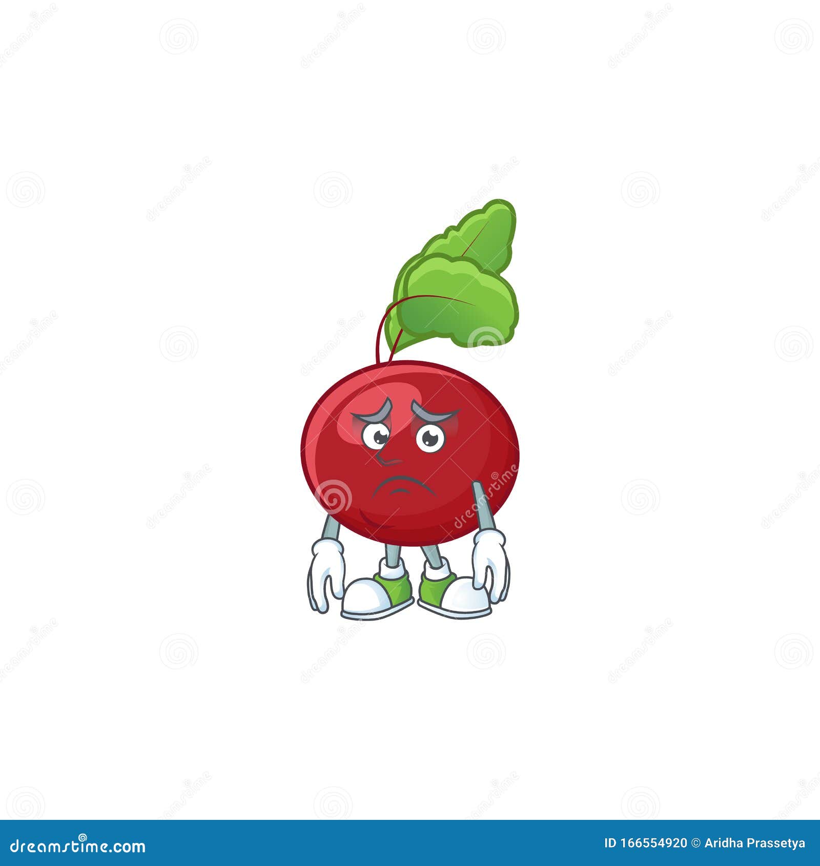 Afraid Red Beet Greens Cartoon Character Mascot Design Stock Vector ...