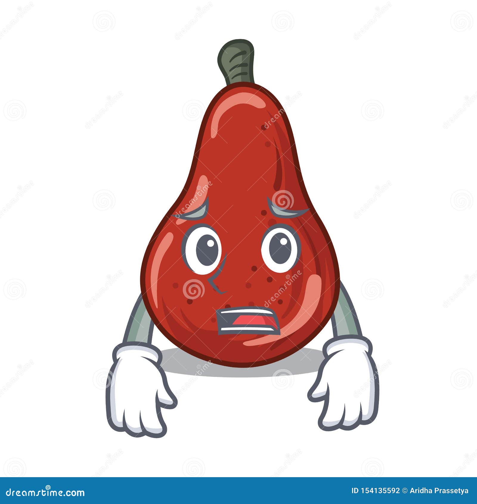 Afraid Red Pears Isolated in the Mascot Stock Vector - Illustration of ...