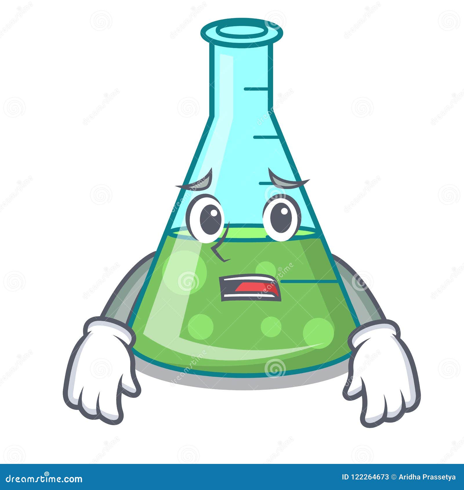 Afraid Science Beaker Mascot Cartoon Stock Vector - Illustration of ...