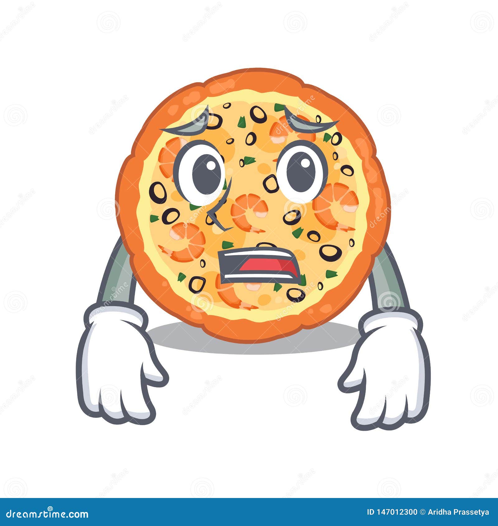 Scared Pizza Cartoon Stock Illustration | CartoonDealer.com #43528807