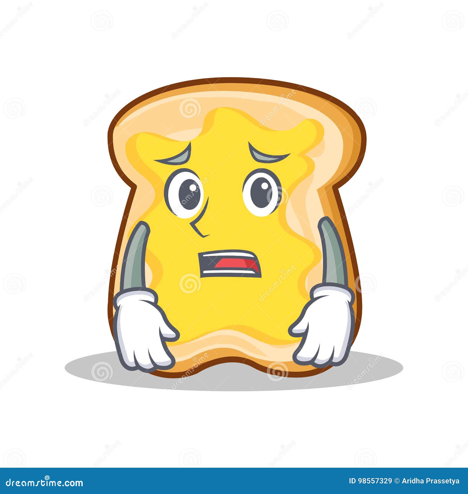 Afraid Slice Bread Cartoon Character Stock Vector - Illustration of ...