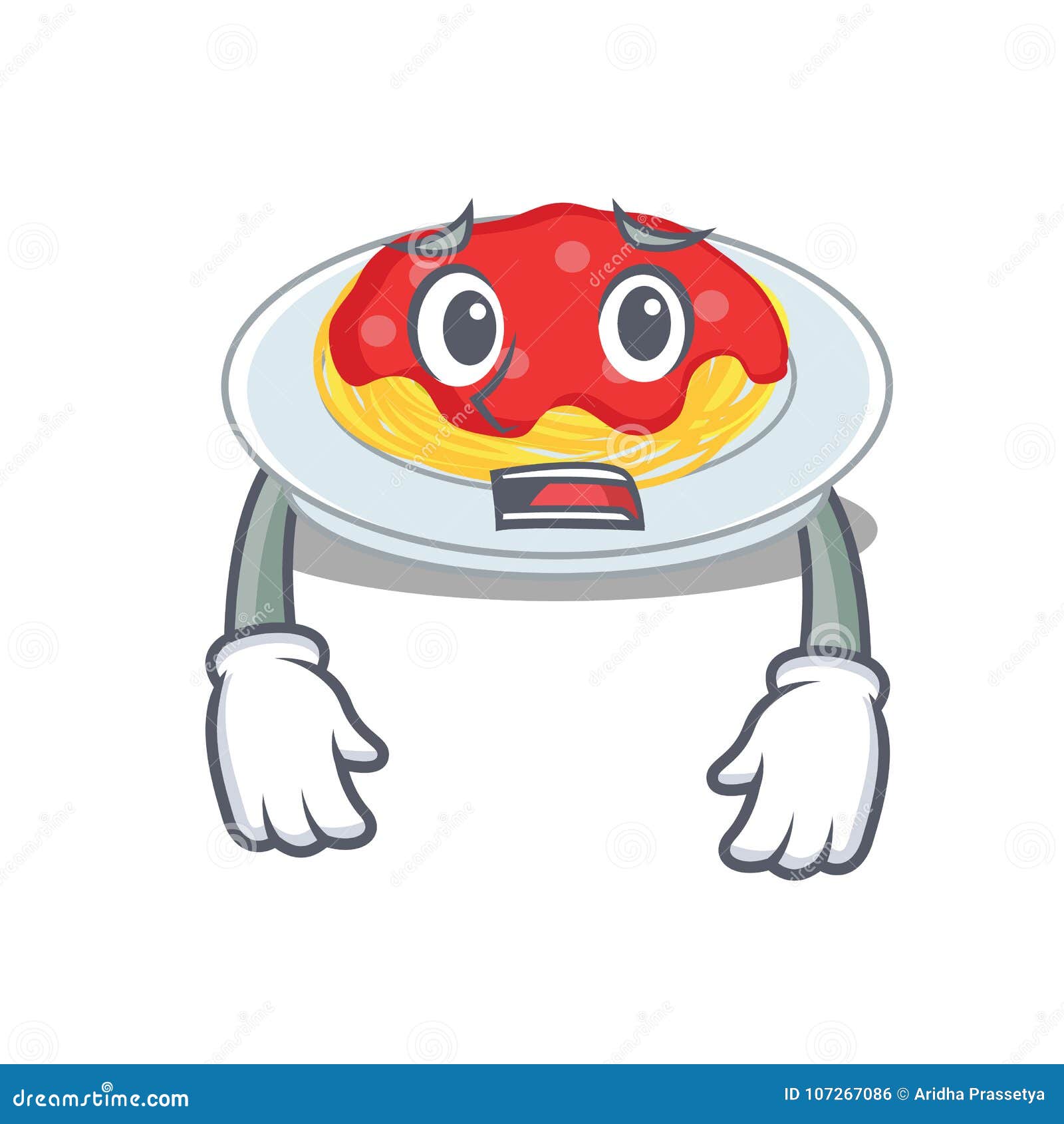 Afraid Spaghetti Character Cartoon Style Stock Vector - Illustration of ...