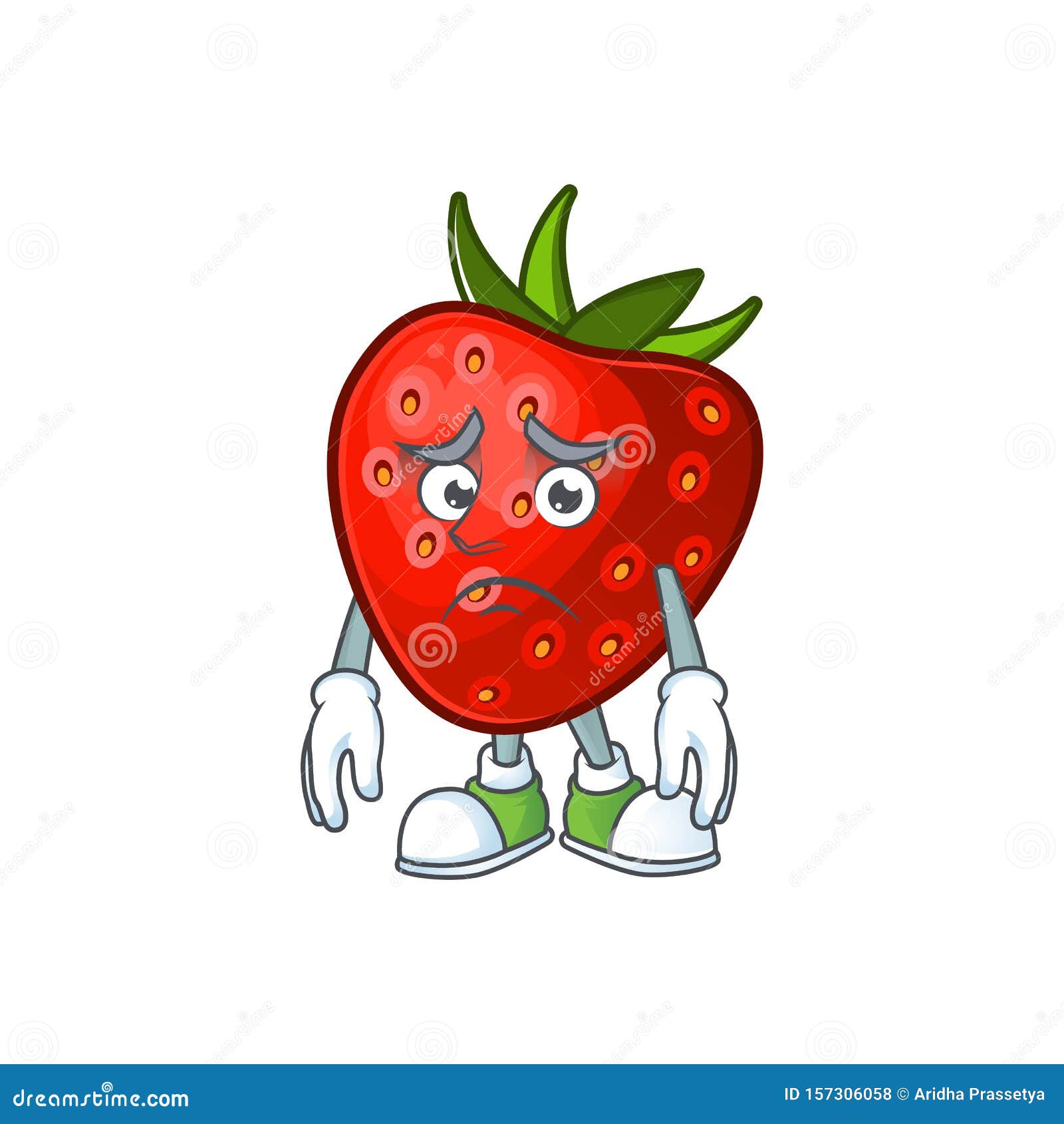 Afraid Strawberry Fruit Mascot for Cartoon Character Stock Vector ...
