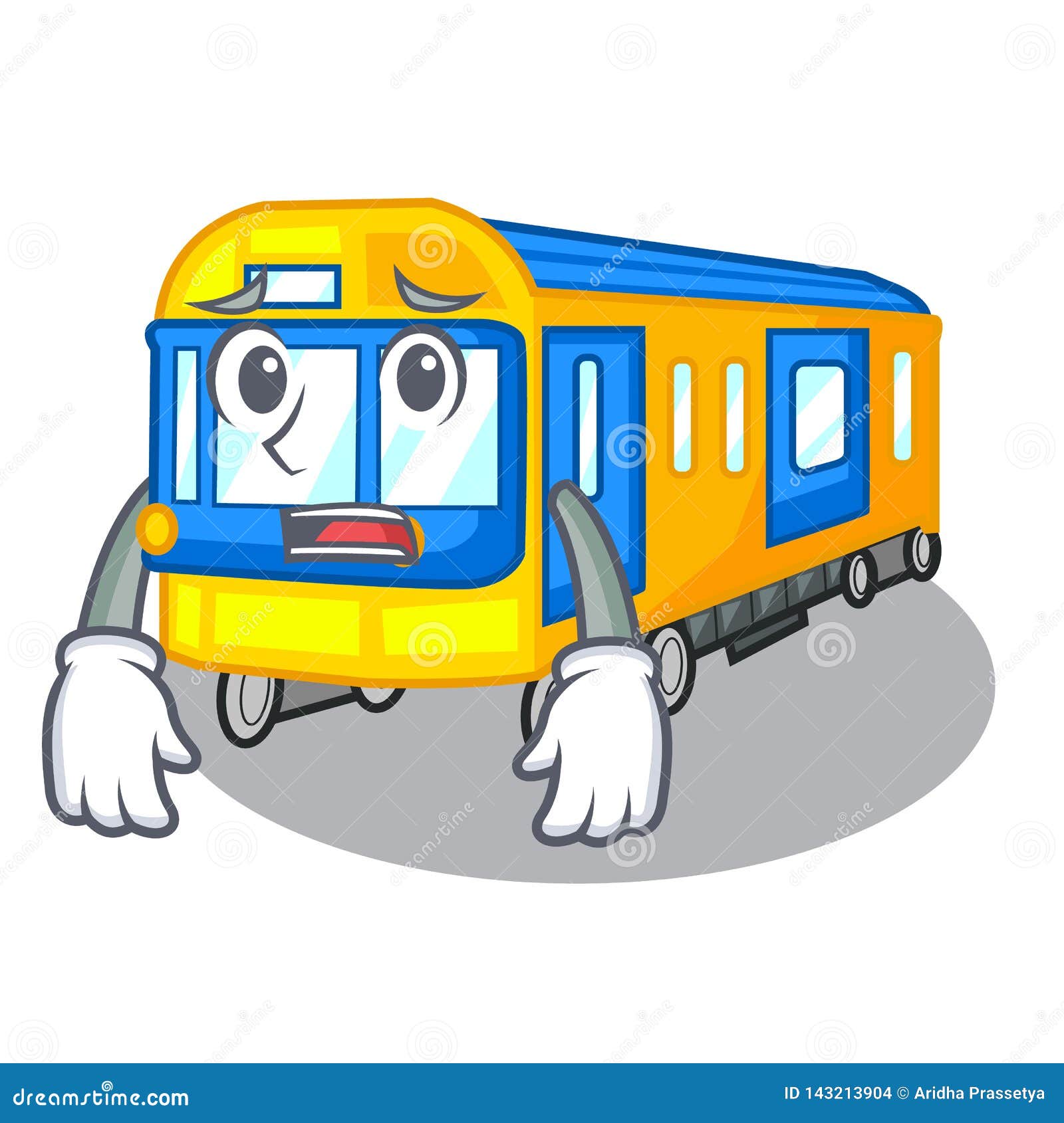 Afraid Subway Train Isolated in the Cartoon Stock Vector - Illustration ...