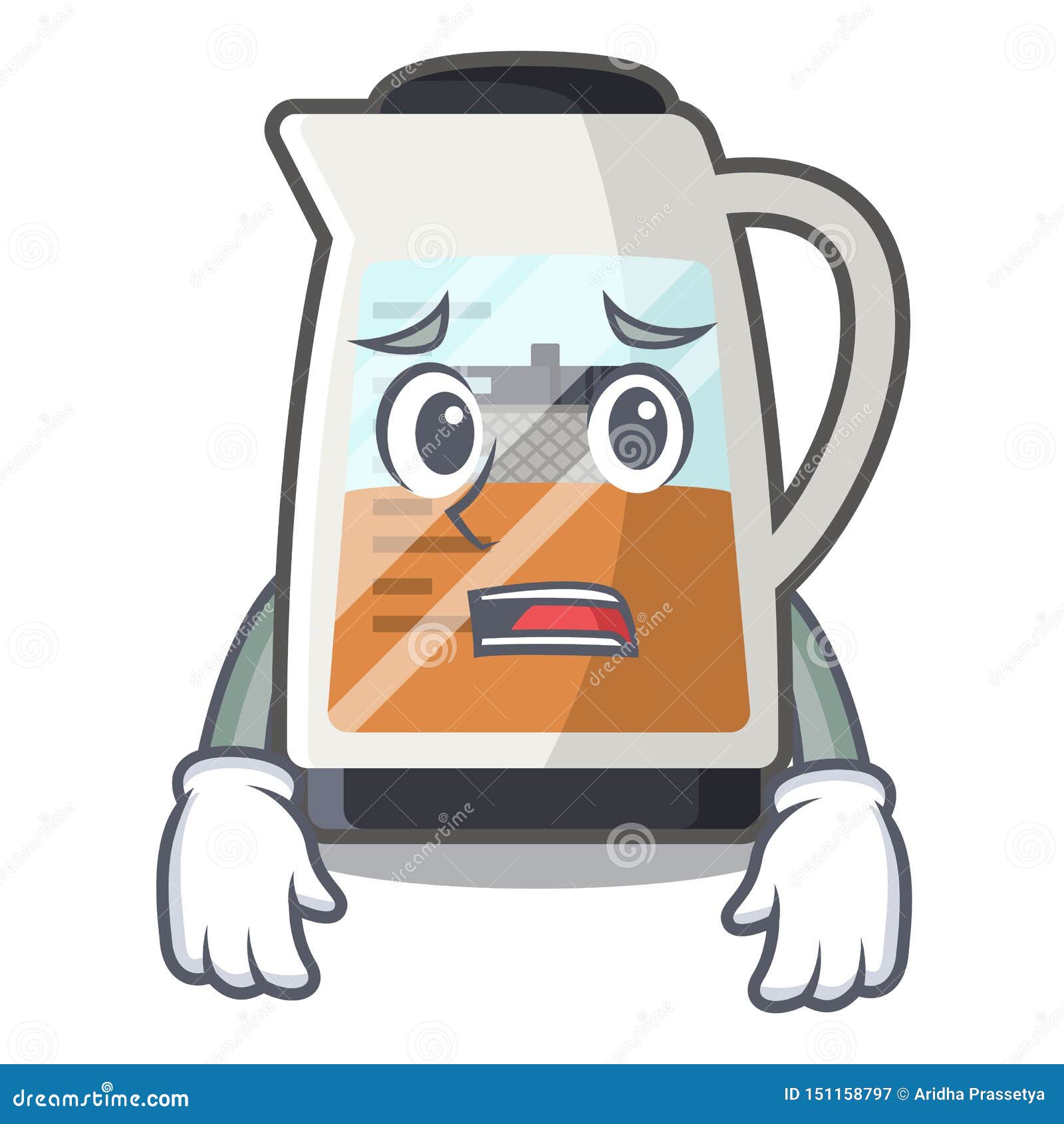 Afraid Tea Maker is Served in Cartoon Bottle Stock Vector ...