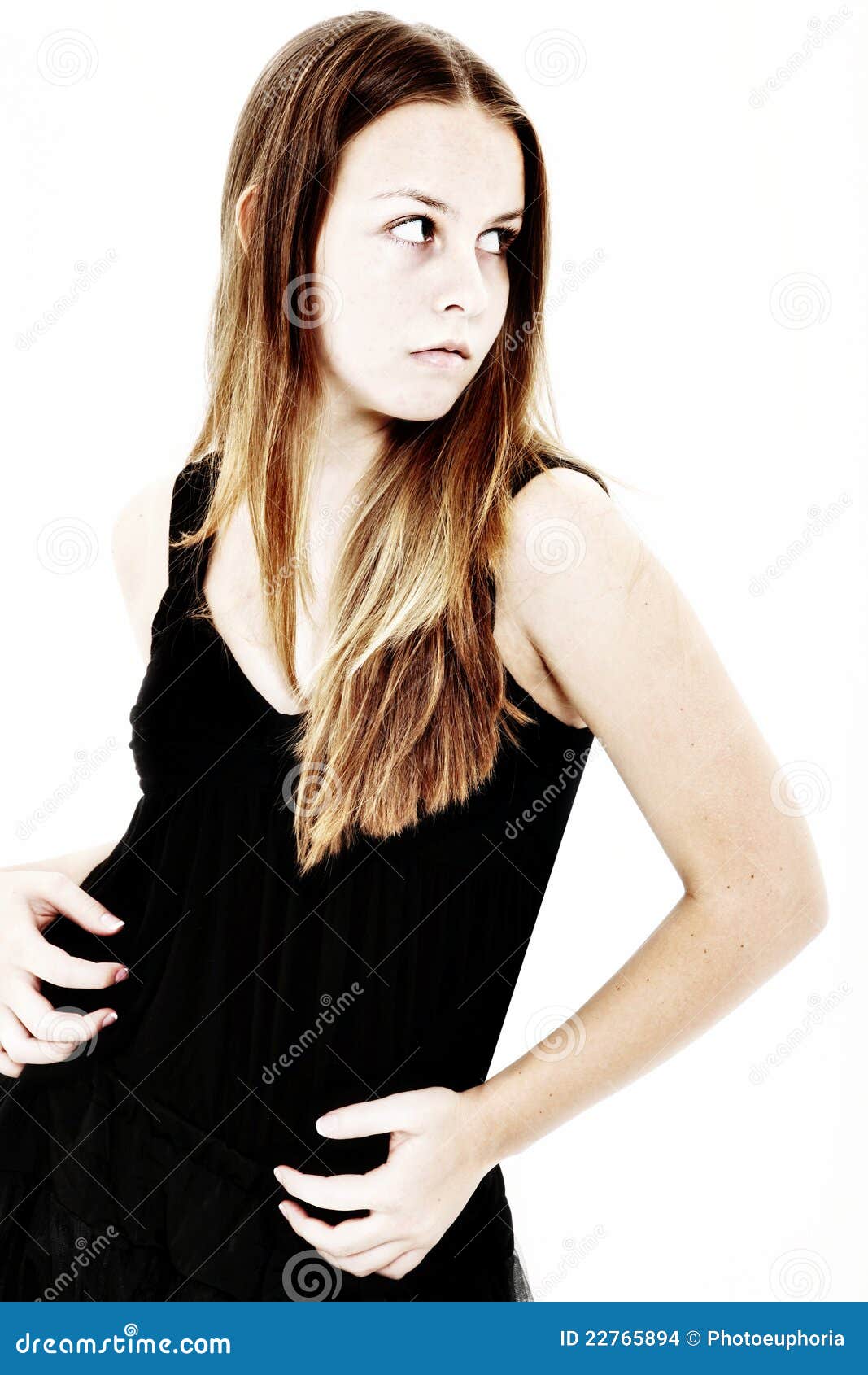 Afraid Teen Girl Looking Over Shoulder Stock Photo - Image of fear ...