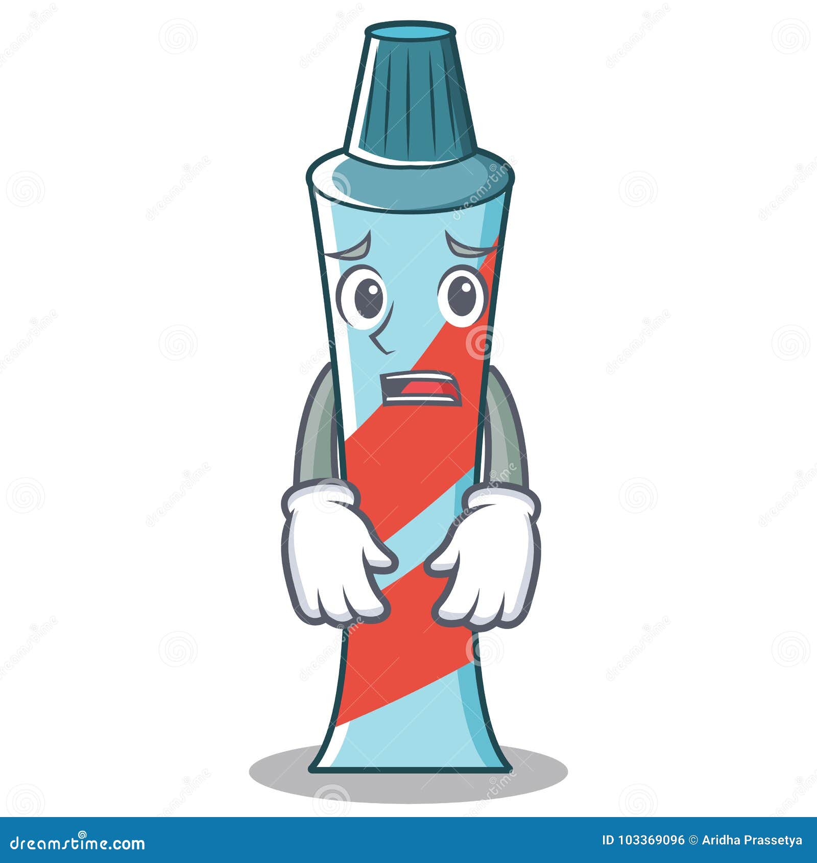 Afraid Toothpaste Character Cartoon Style Stock Vector - Illustration ...