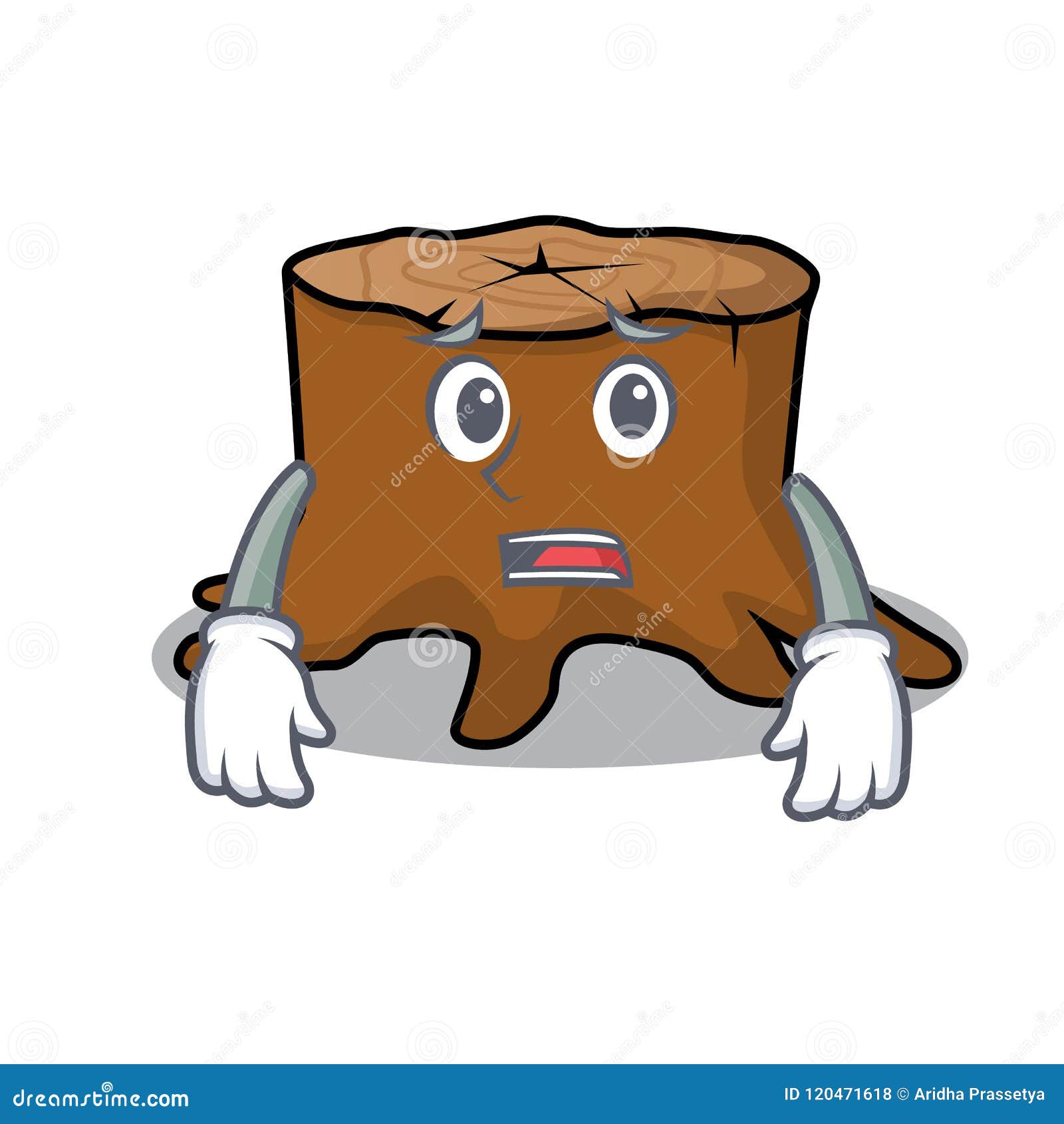 Afraid Tree Stump Mascot Cartoon Stock Vector - Illustration of life ...