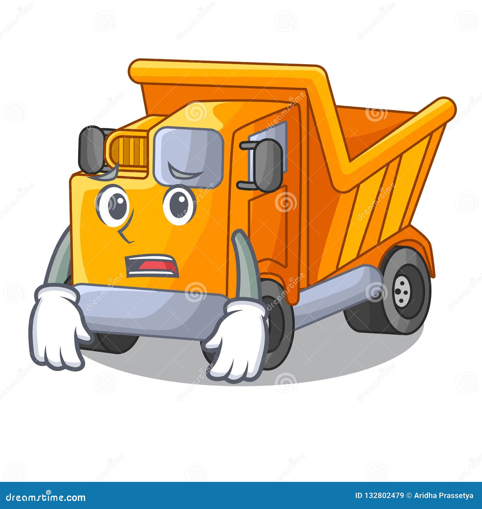 Afraid Truck on Highway Road with Mascot Stock Vector - Illustration of ...