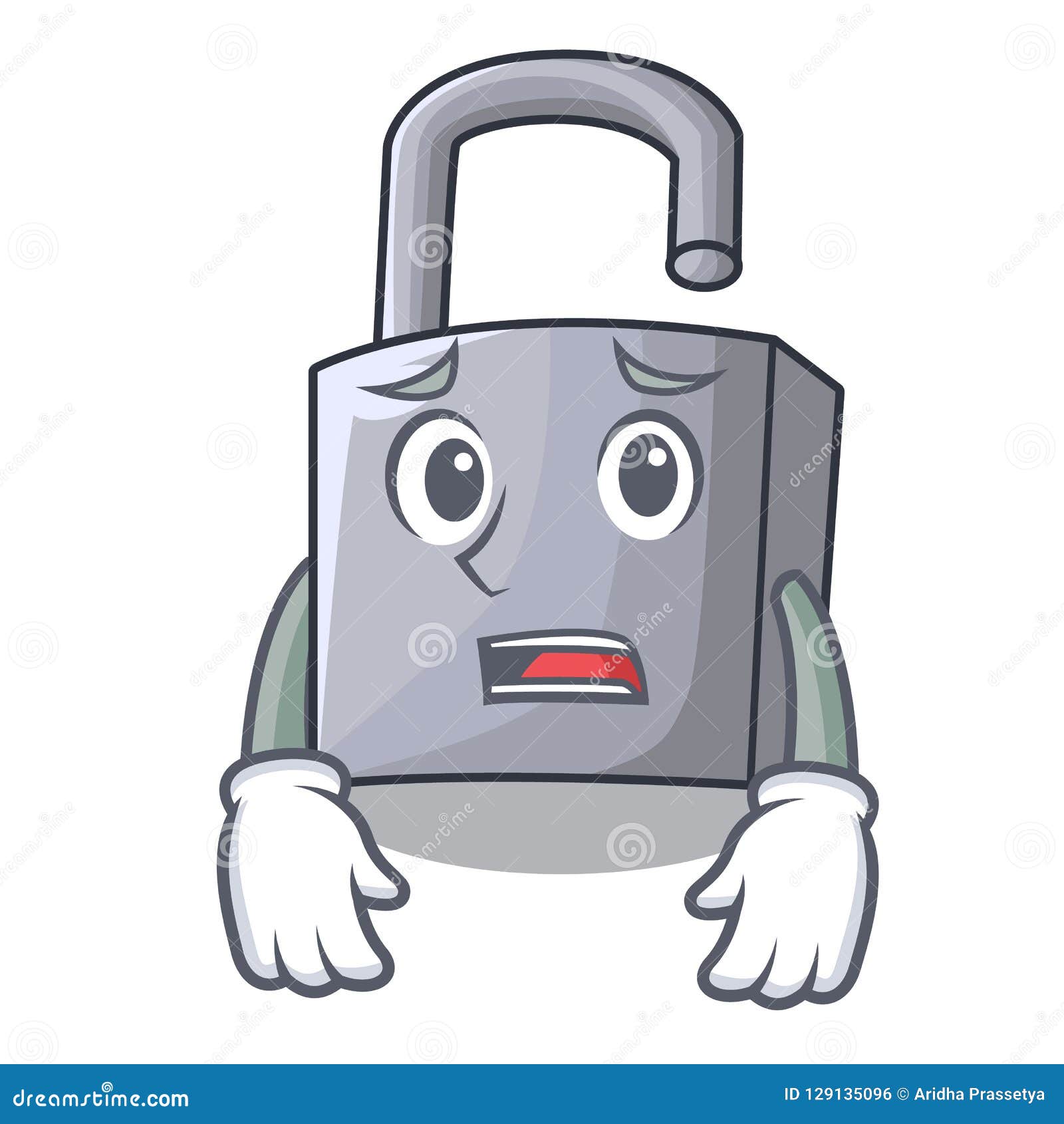 Afraid Unlocking Padlock on the Cartoon Gate Stock Vector ...