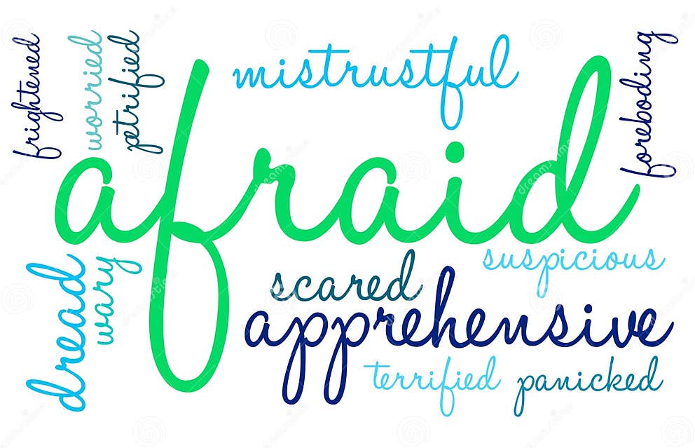 Afraid Word Cloud stock vector. Illustration of foreboding - 108482450