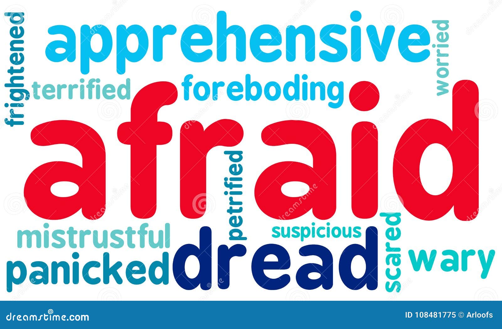 Afraid Word Cloud stock vector. Illustration of wary - 108481775