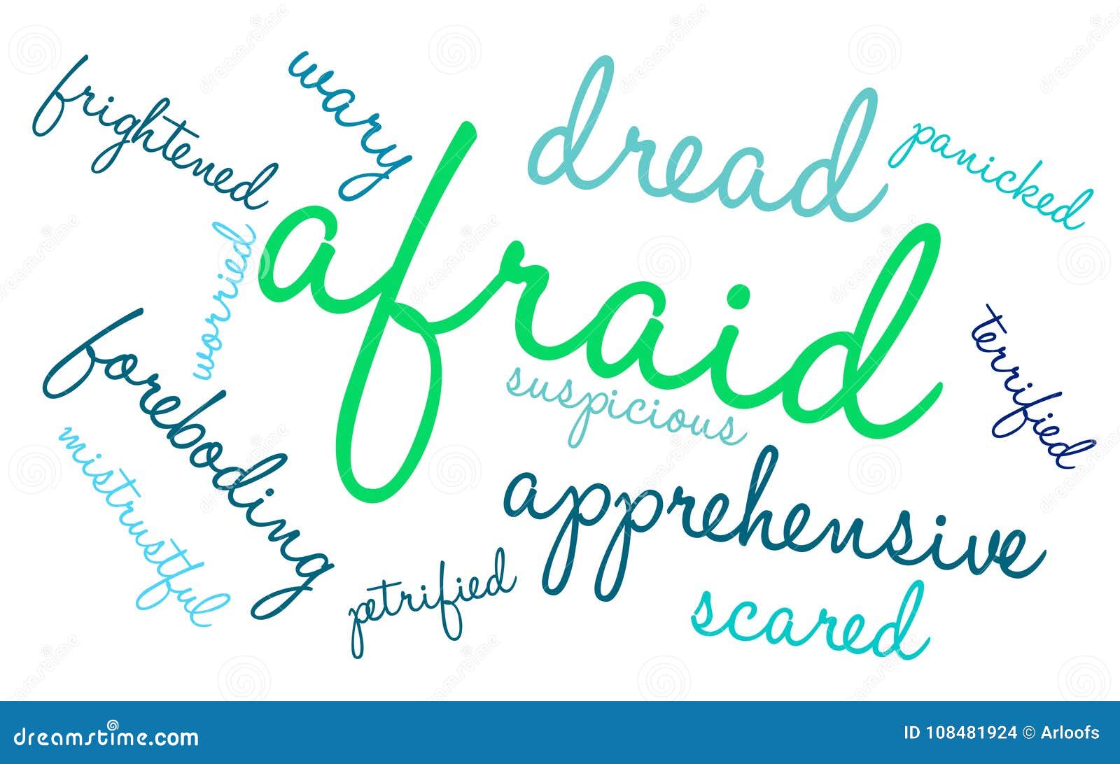 Afraid Word Cloud stock vector. Illustration of afraid - 108481924