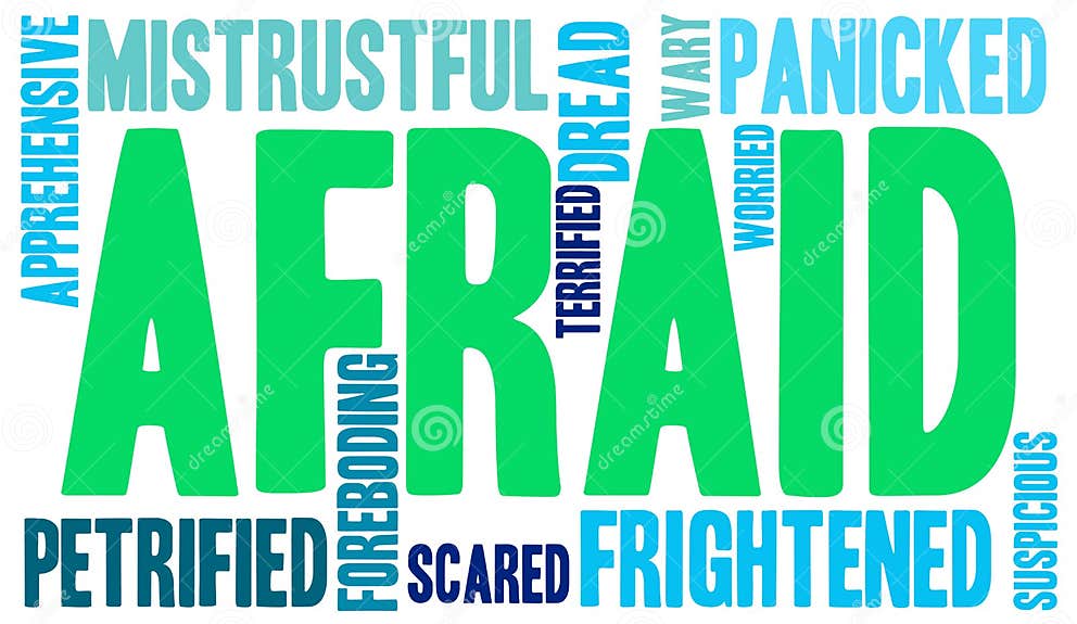 Afraid Word Cloud stock vector. Illustration of scared - 108482584