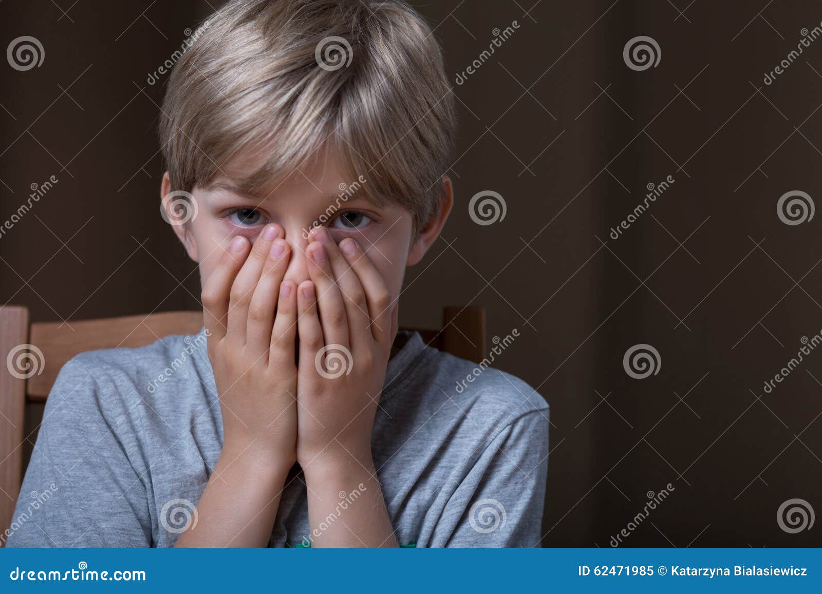 Afraid young boy stock image. Image of male, close, expression - 62471985