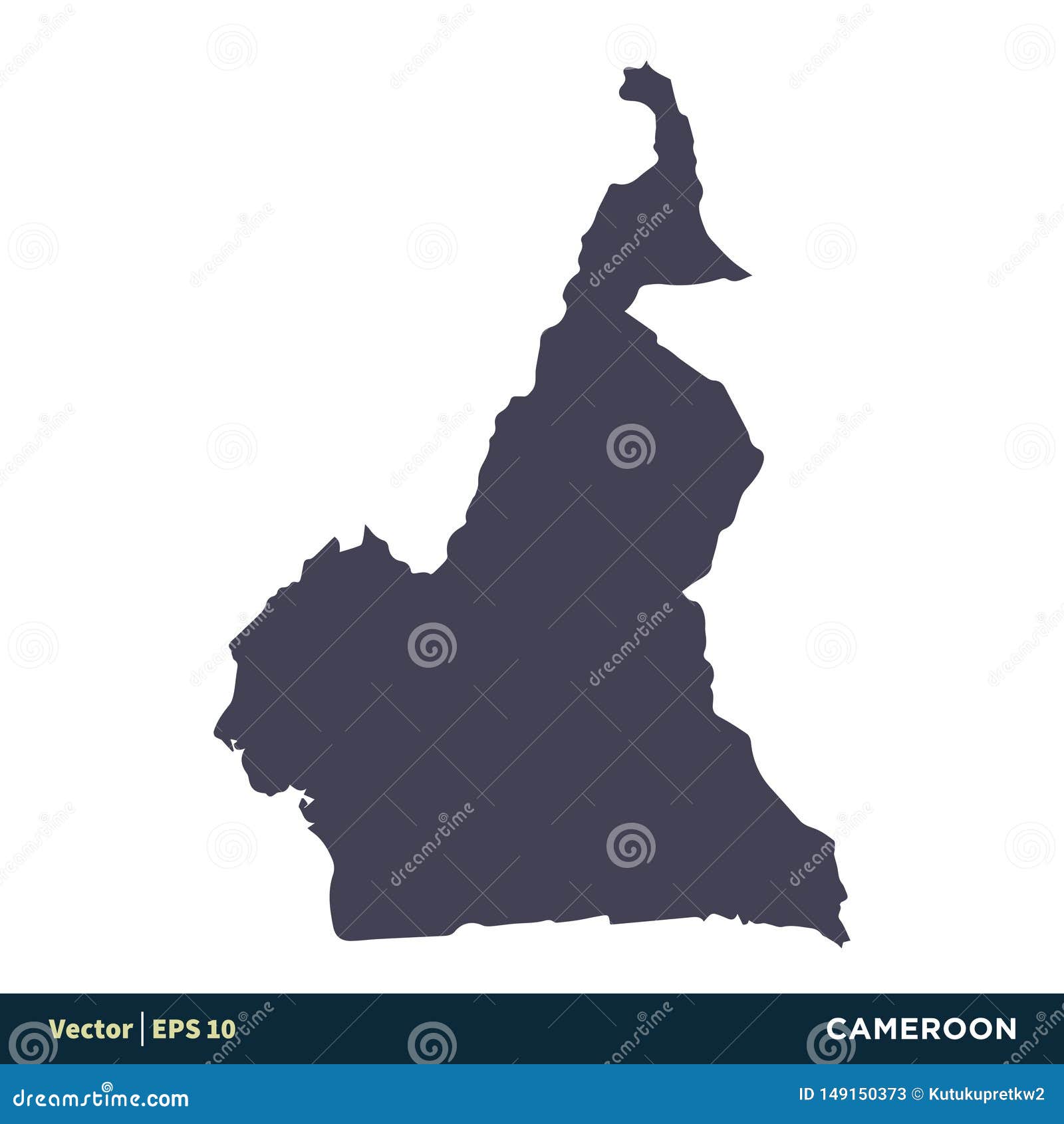 Cameroon Map In Africa, Icons Showing Cameroon Location And Flags ...