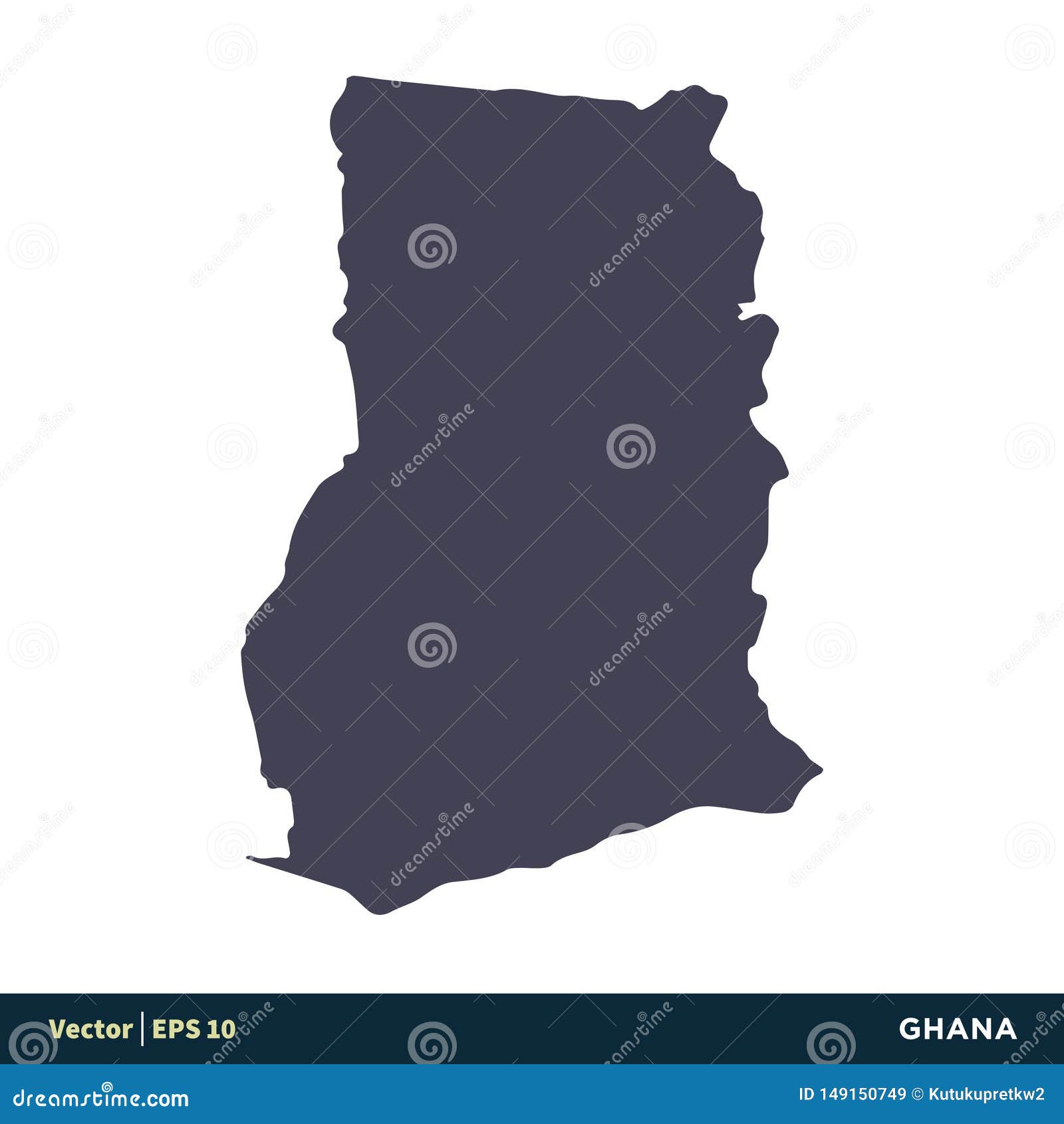 Ghana Map In Africa, Icons Showing Ghana Location And Flags Cartoon ...