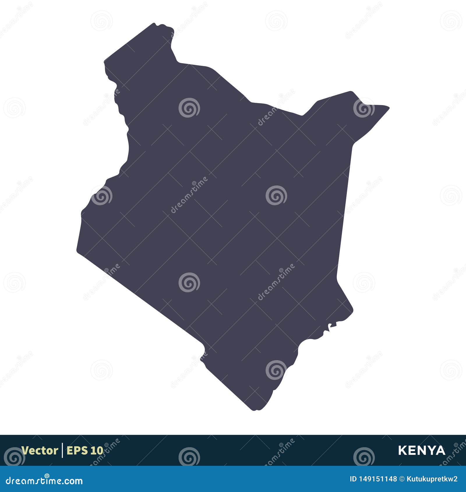 Kenya Map In Africa, Icons Showing Kenya Location And Flags Cartoon ...