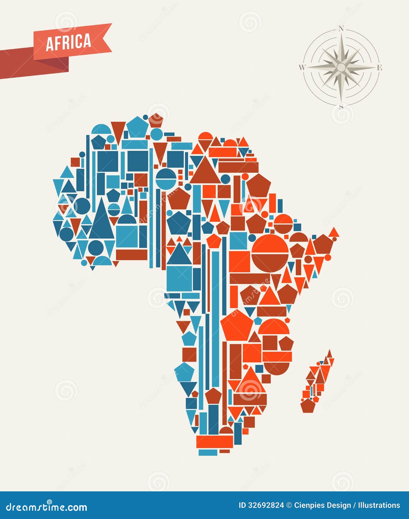Africa Abstract Map Vector Illustration | CartoonDealer.com #32692824