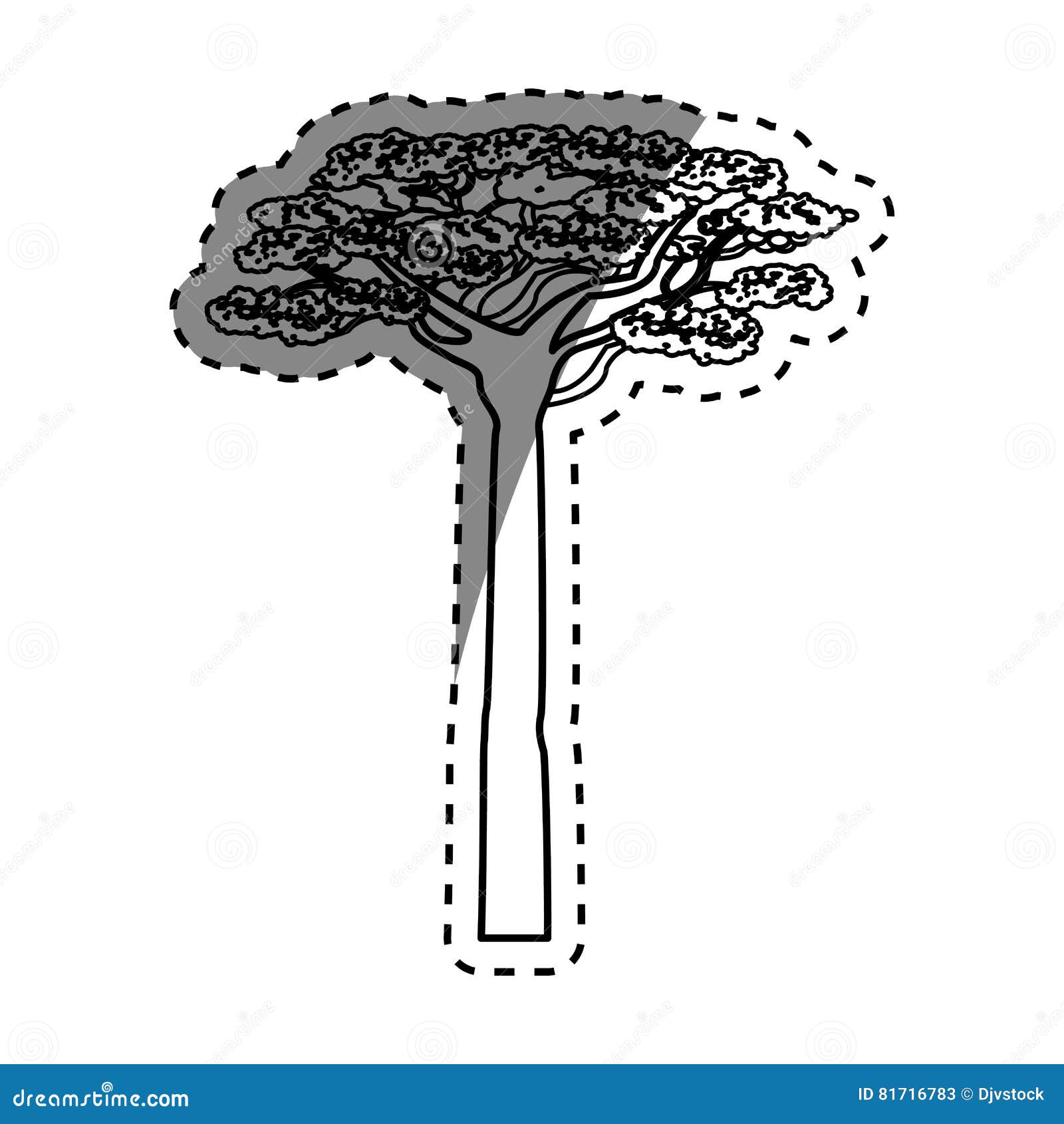 Africa acacia tree stock vector. Illustration of lines - 81716783