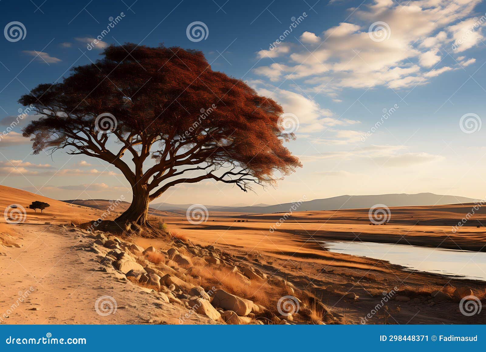 Africa Background, Giraffe in the Savannah, Tree in the Savannah Stock ...