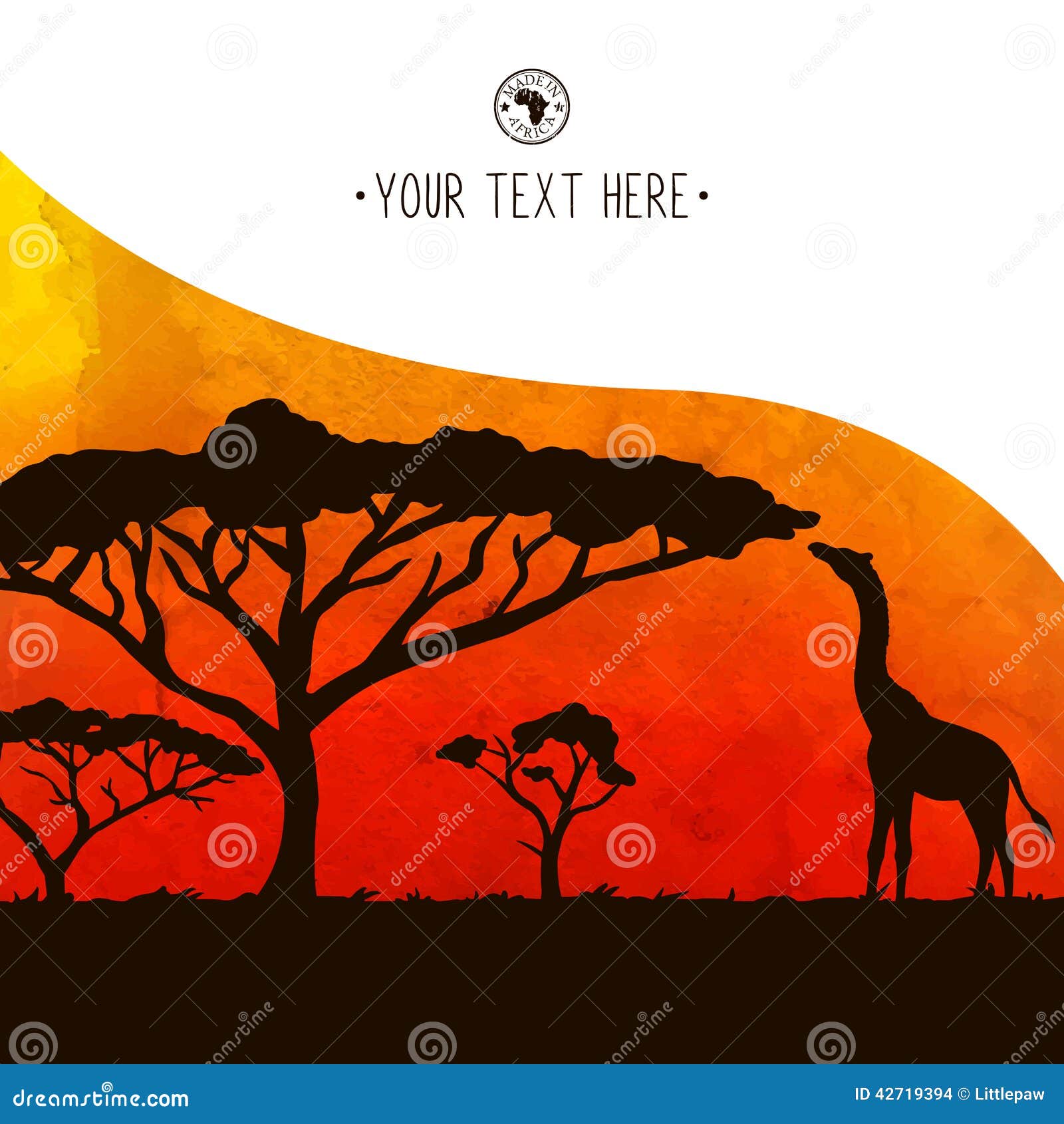 Africa Card Templates Set, Traditional African Culture Symbols And ...