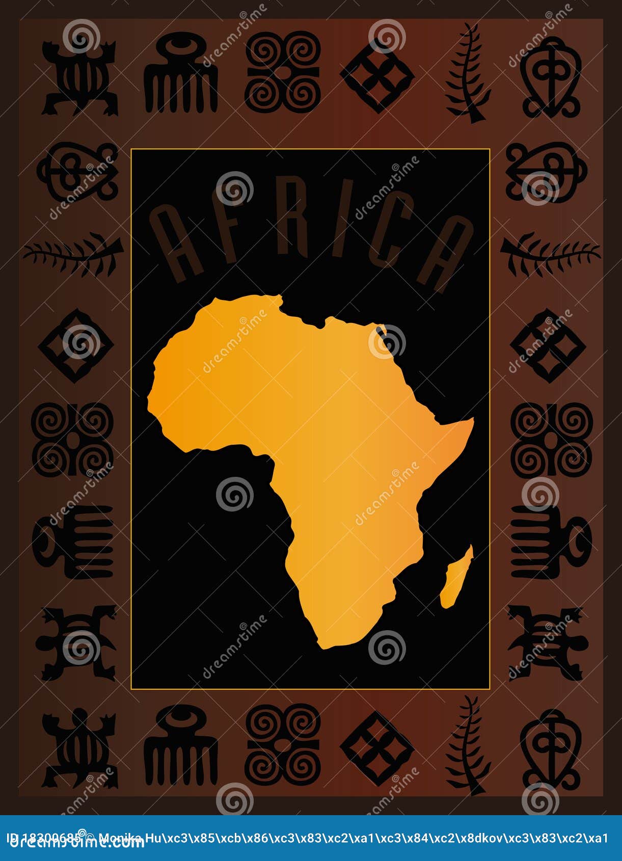 Africa card map stock vector. Illustration of backdrop - 18300685