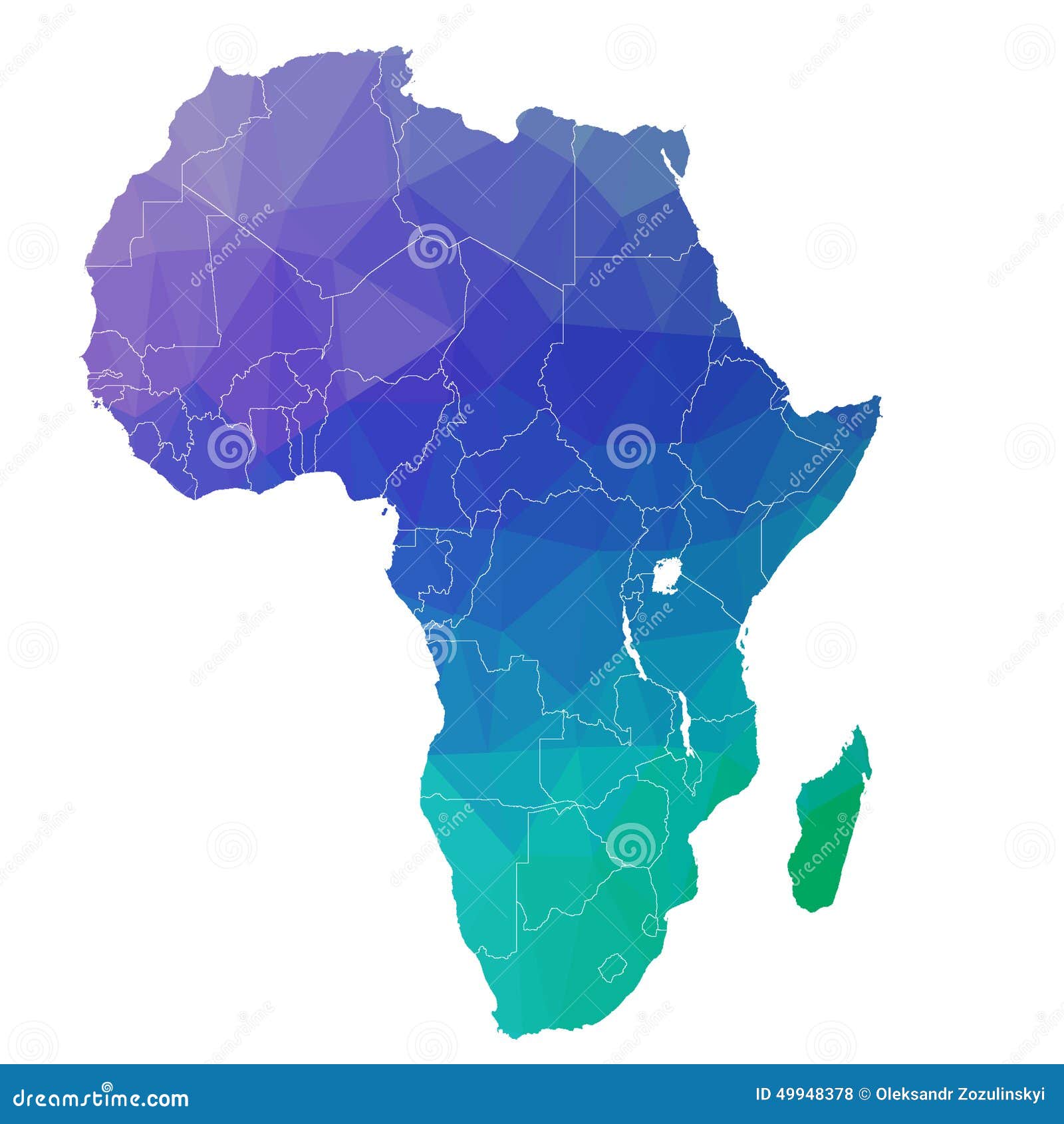 Africa in the Color Triangle. Raster 4 Stock Illustration ...